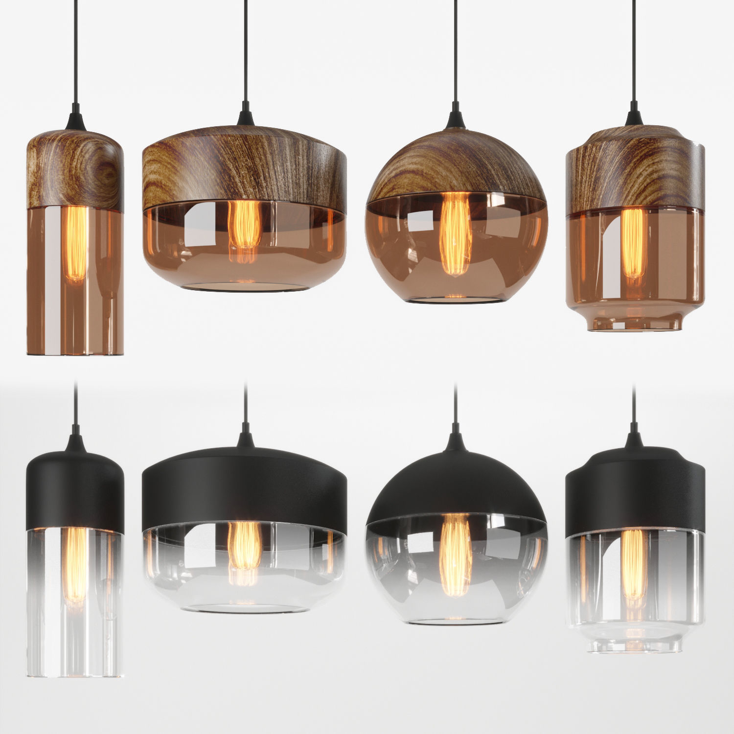 Modern Nordic Glass Pendant Light 3D model | CGTrader