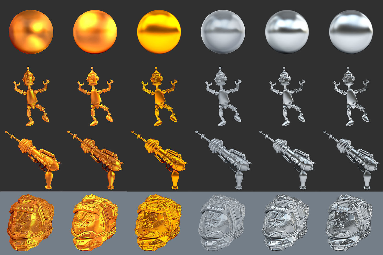 Stylized Metals Pack 1 MatCaps for Zbrush 3D model | CGTrader