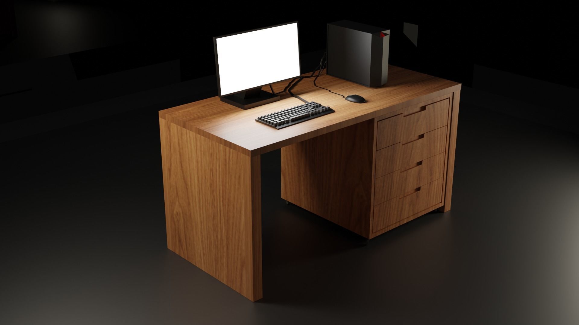 work desk 3D model 3D printable | CGTrader