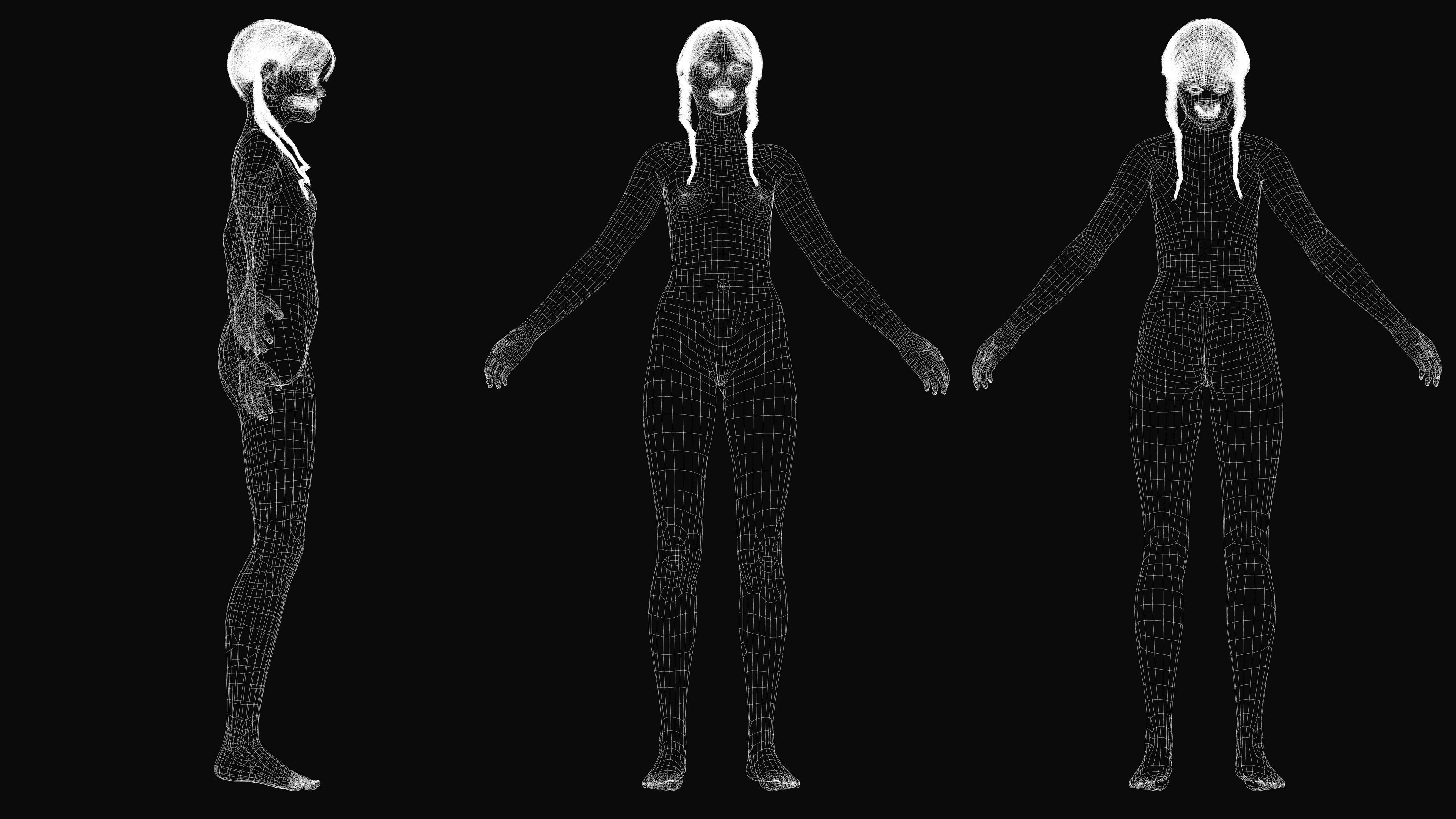 3D model Wednesday Jenna Ortega Woman VR / AR / low-poly | CGTrader