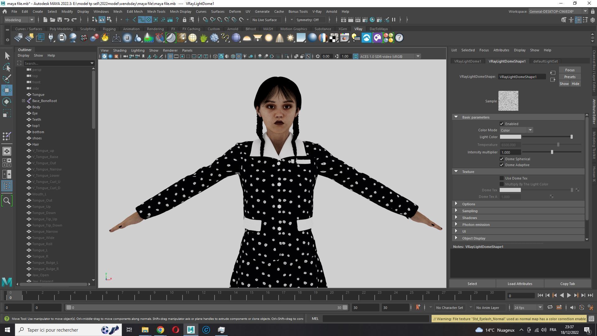 3D model Wednesday Jenna Ortega Woman VR / AR / low-poly | CGTrader