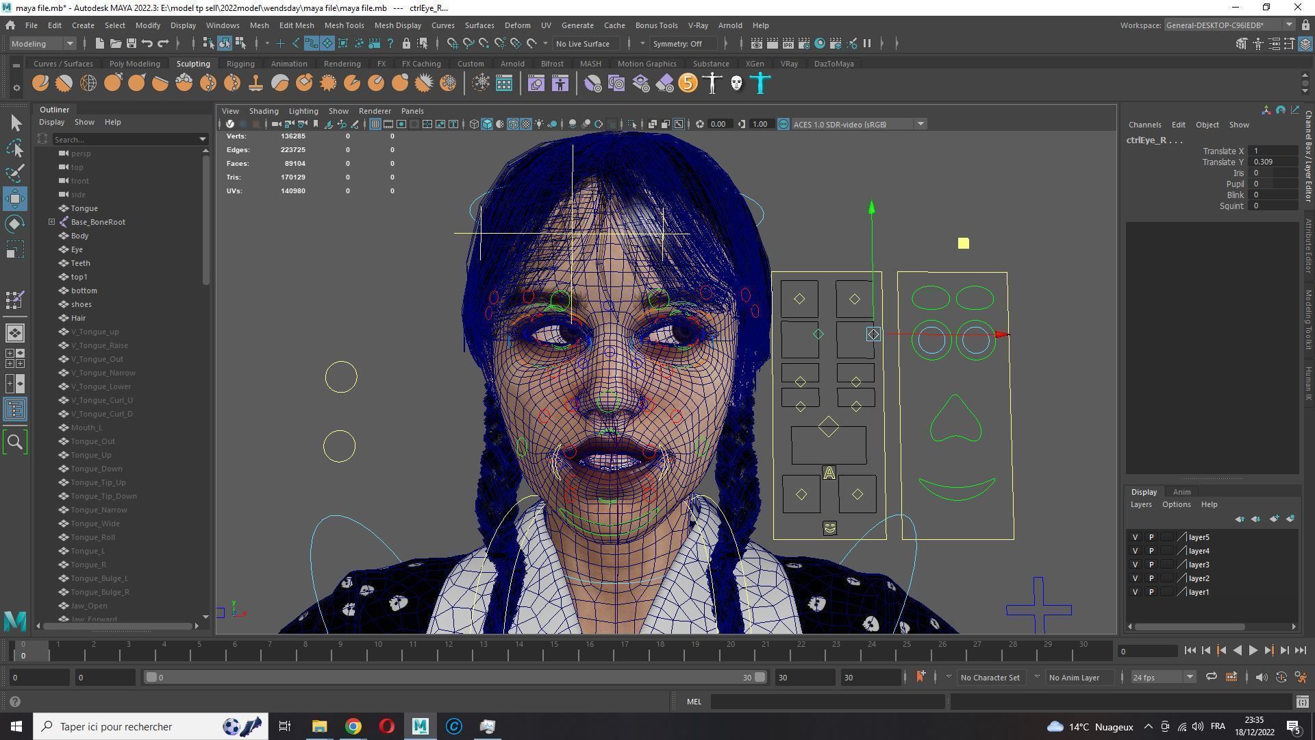 3d Model Wednesday Jenna Ortega Woman Vr Ar Low Poly Cgtrader
