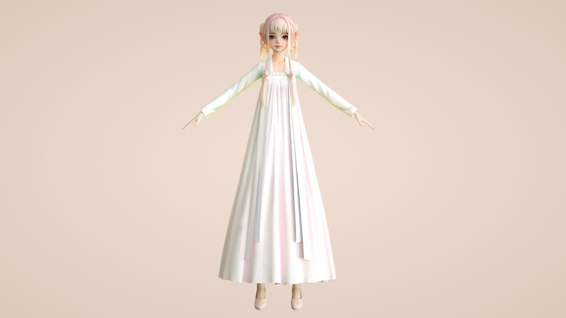 Cartoon Hanfu Girl 3d Model Cgtrader