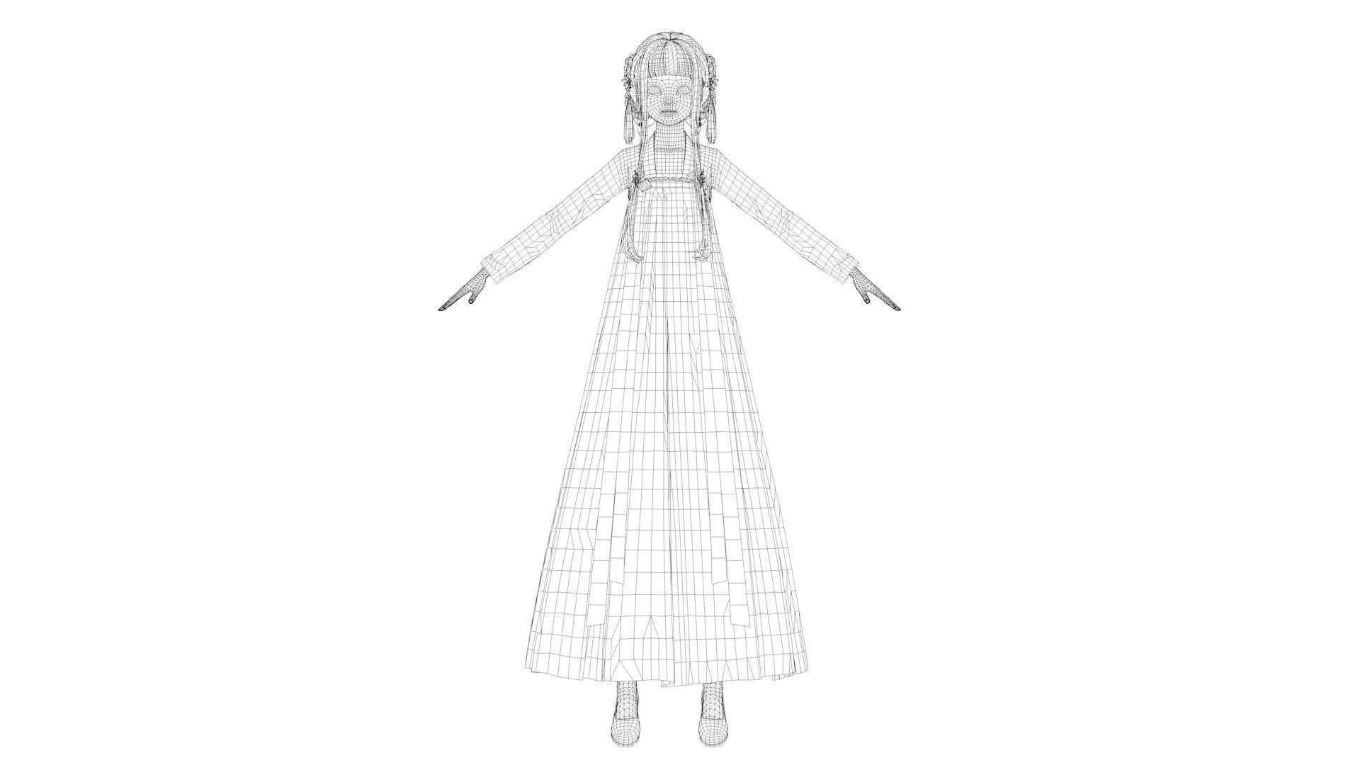 Cartoon Hanfu Girl 3d Model Cgtrader