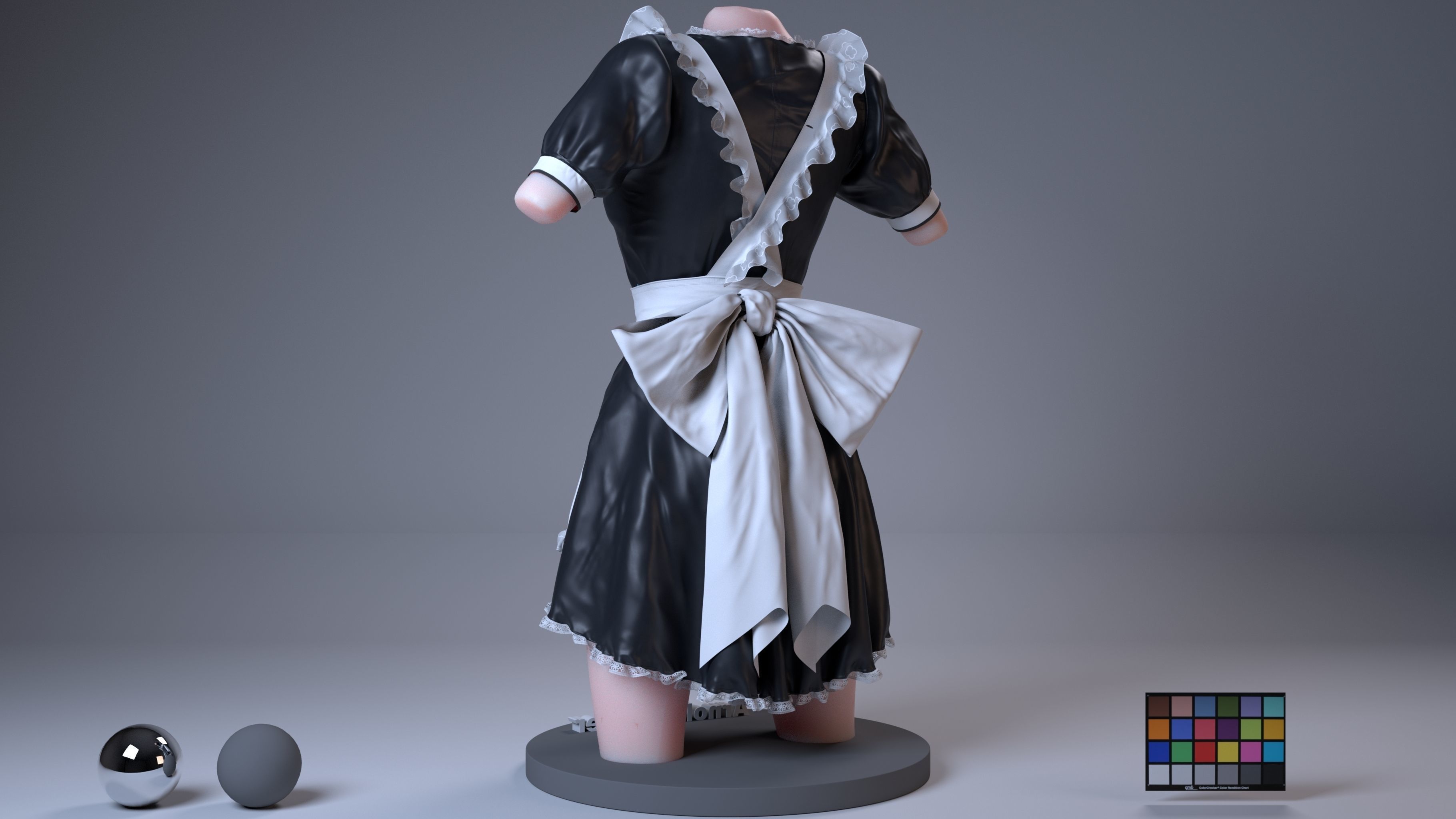 ClothCG Maid Outfit 002a Marvelous ZB PBR 8K 3DAssets 3D model | CGTrader