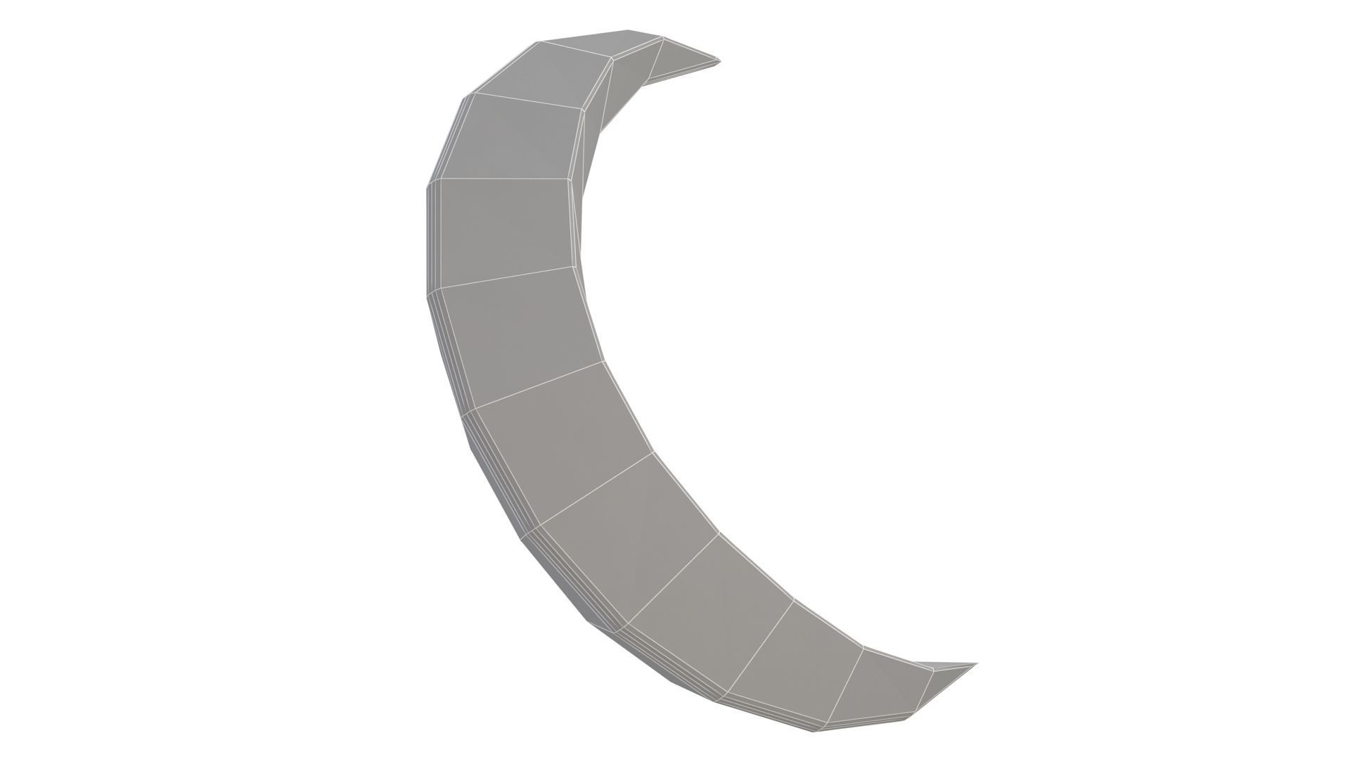 Crescent moon Silver 3D model | CGTrader