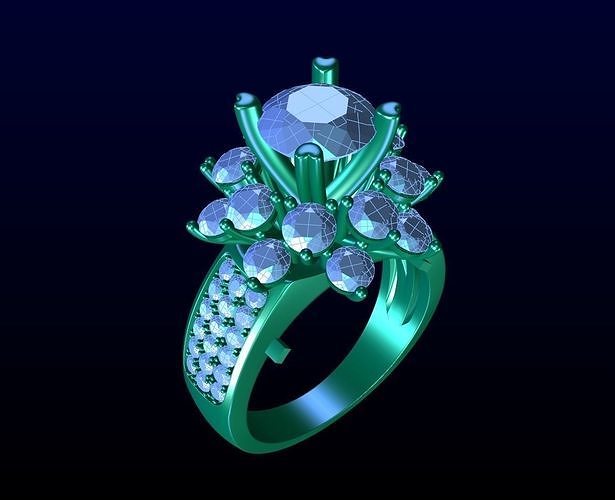 Luxury Engagement Ring 3D model 3D printable | CGTrader
