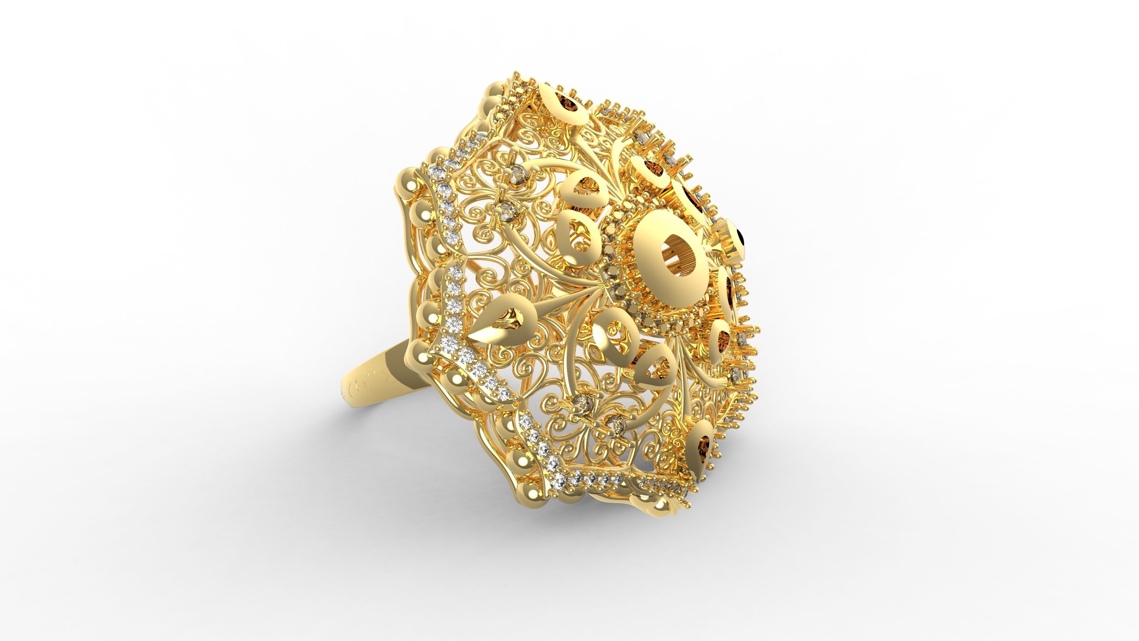 5 Engagement Wedding Ring With OBJ and STL file 3D model 3D printable ...