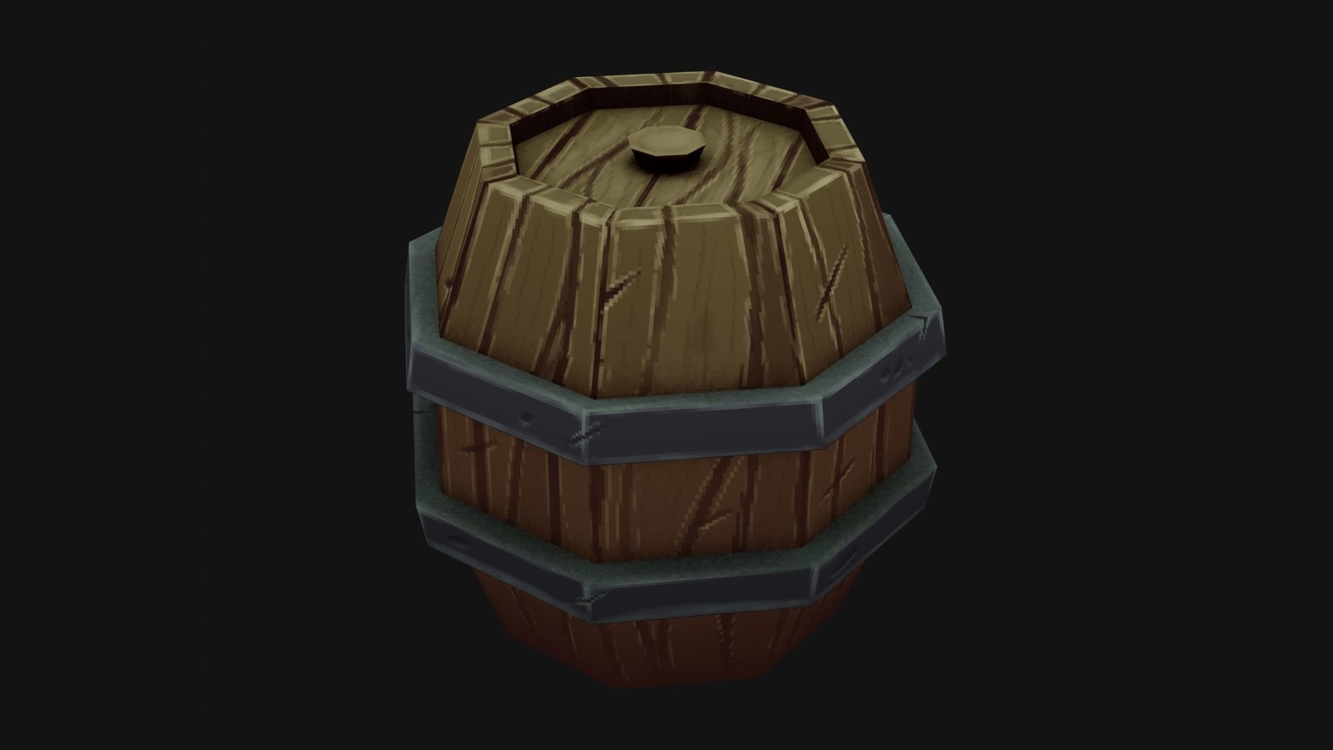 3D model Wooden Handpaint Barrel for Games VR / AR / low-poly | CGTrader