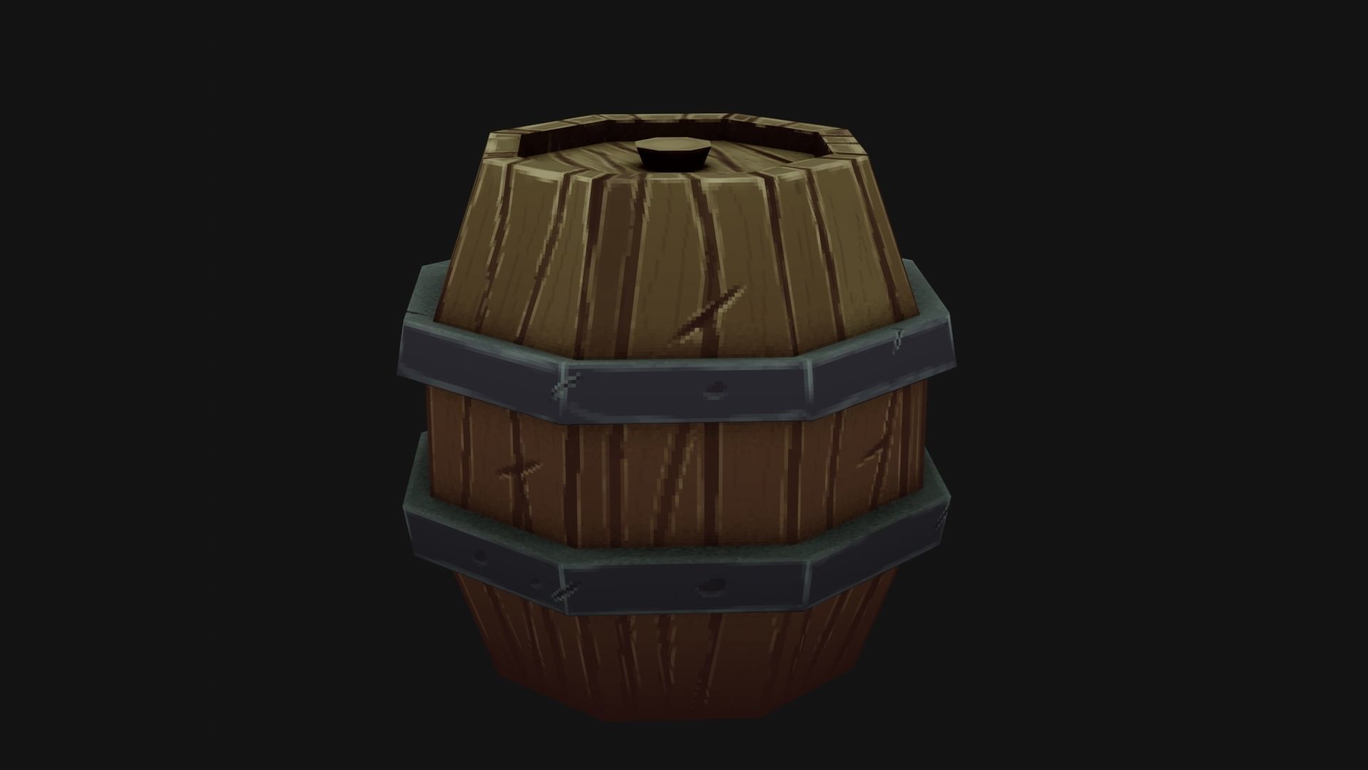 3D model Wooden Handpaint Barrel for Games VR / AR / low-poly | CGTrader