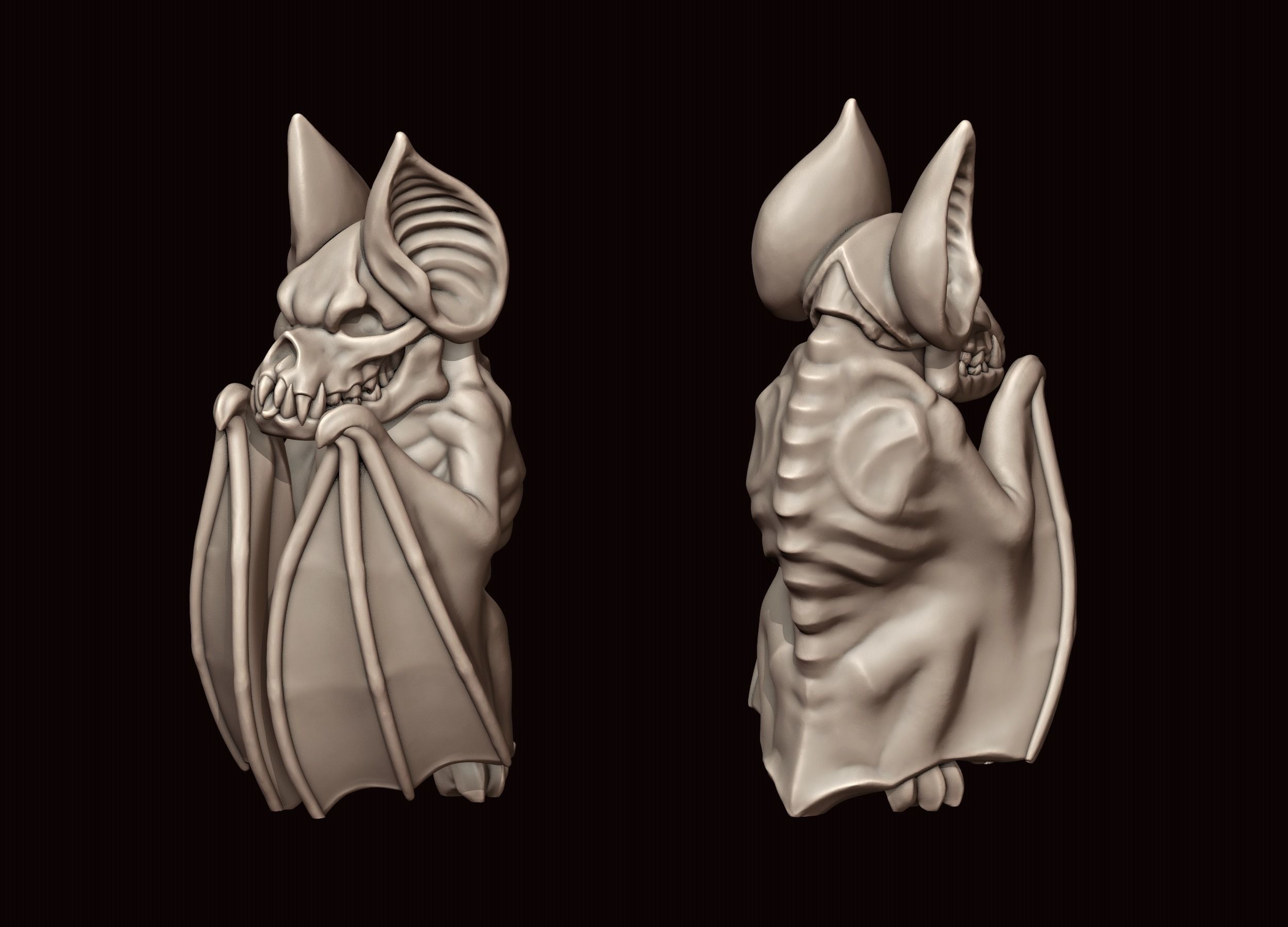 Gothic Bat Statue Gargoyle 3D model 3D printable | CGTrader