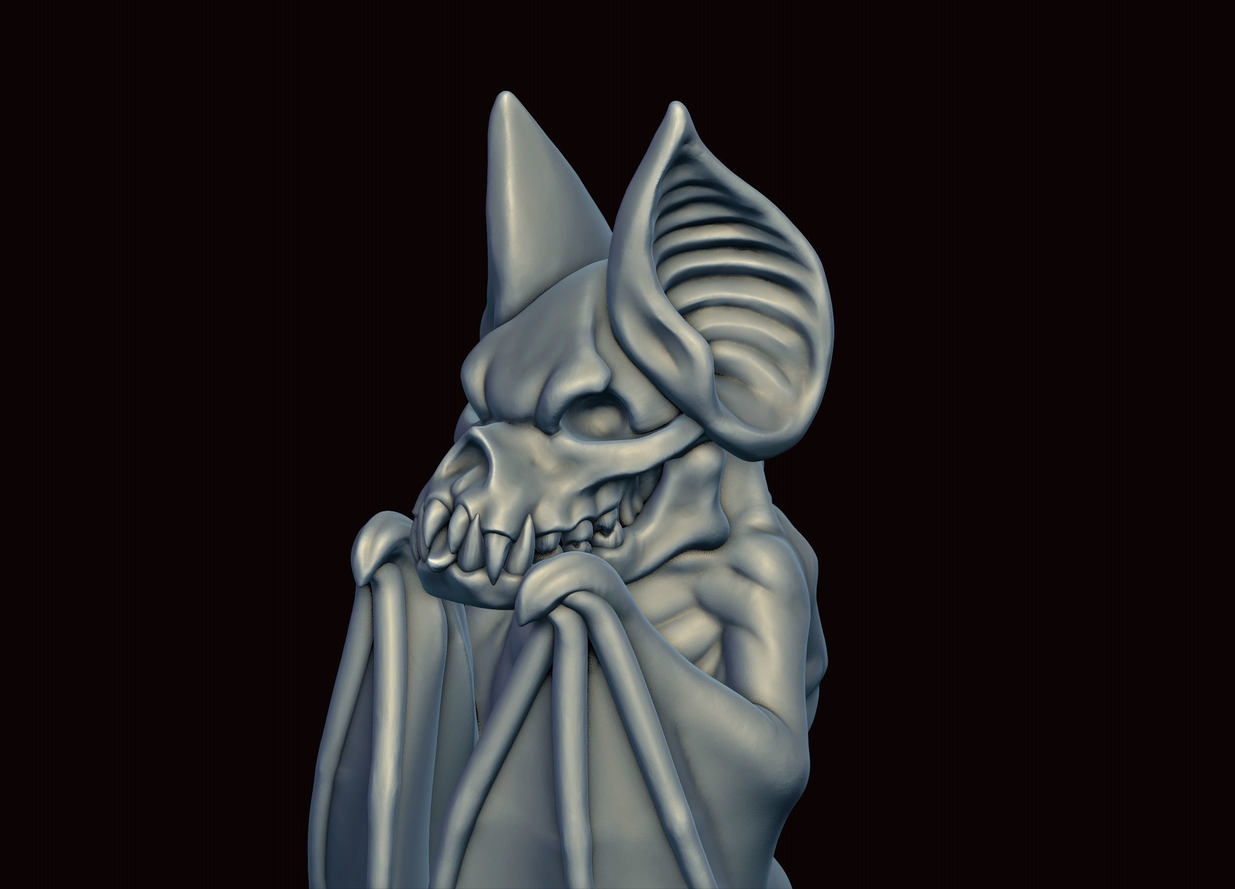 Gothic Bat Statue Gargoyle 3D model 3D printable | CGTrader