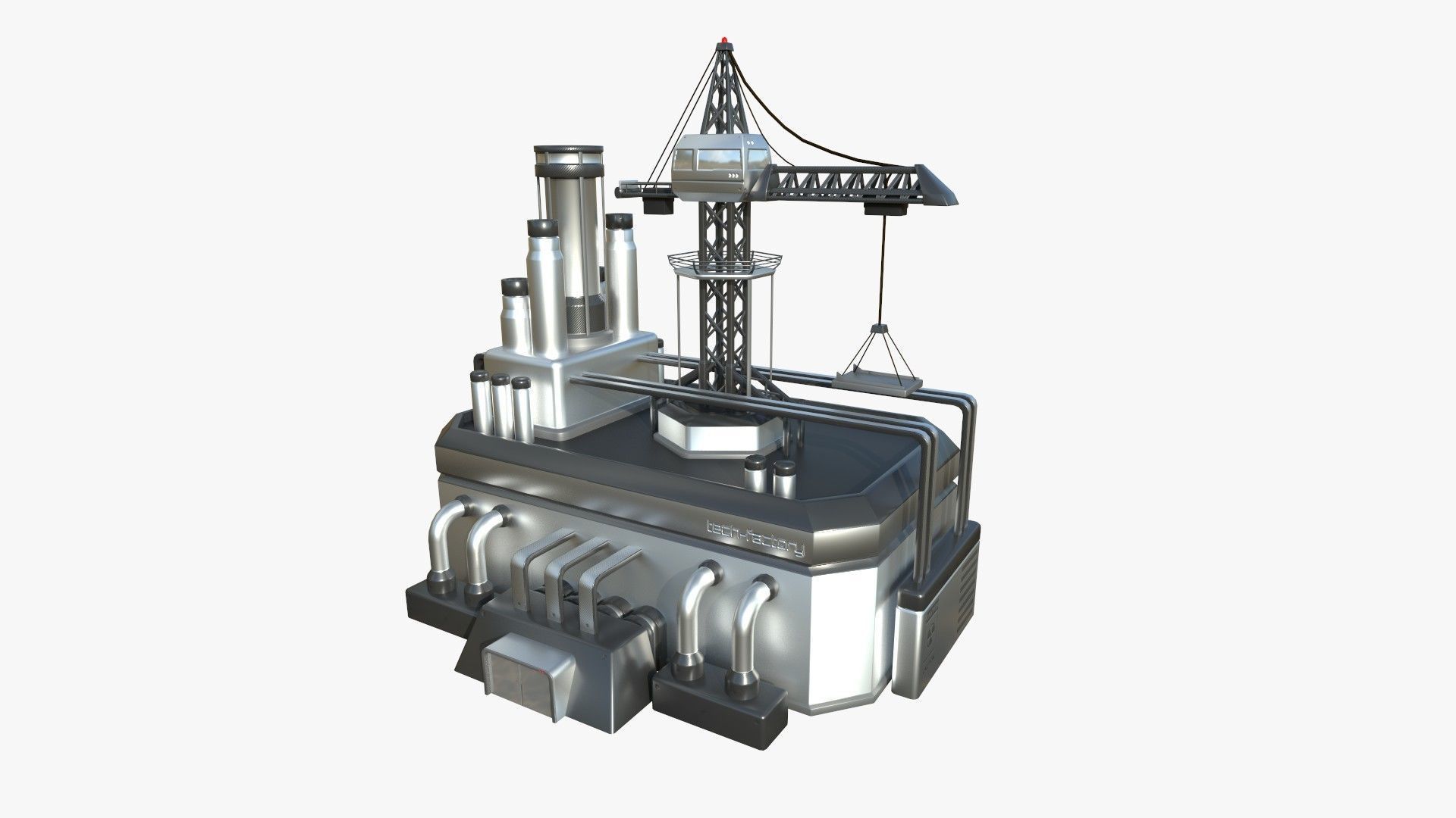 3D model SciFi Factory A08 Metallic - Sci Fi Exterior Design VR / AR ...