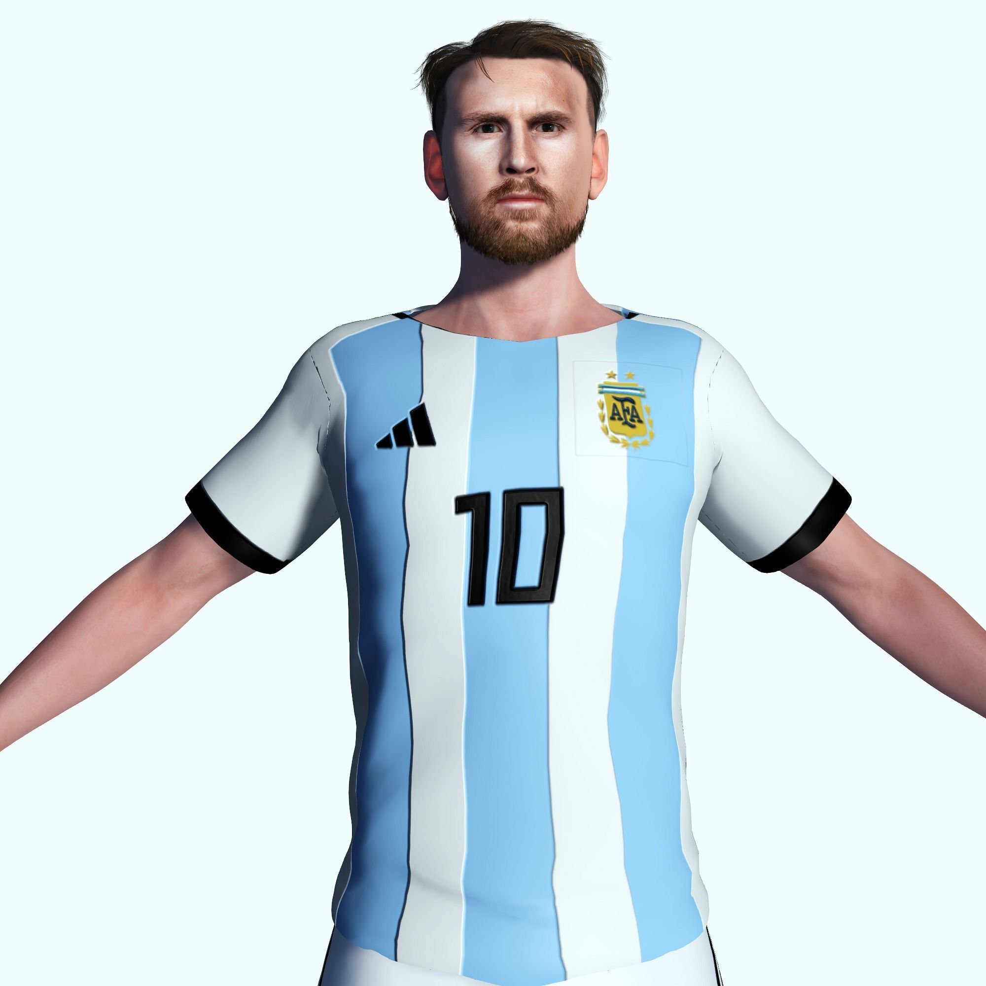 3D model Lionel Messi 3D Rigged model ready for animation VR / AR / low ...