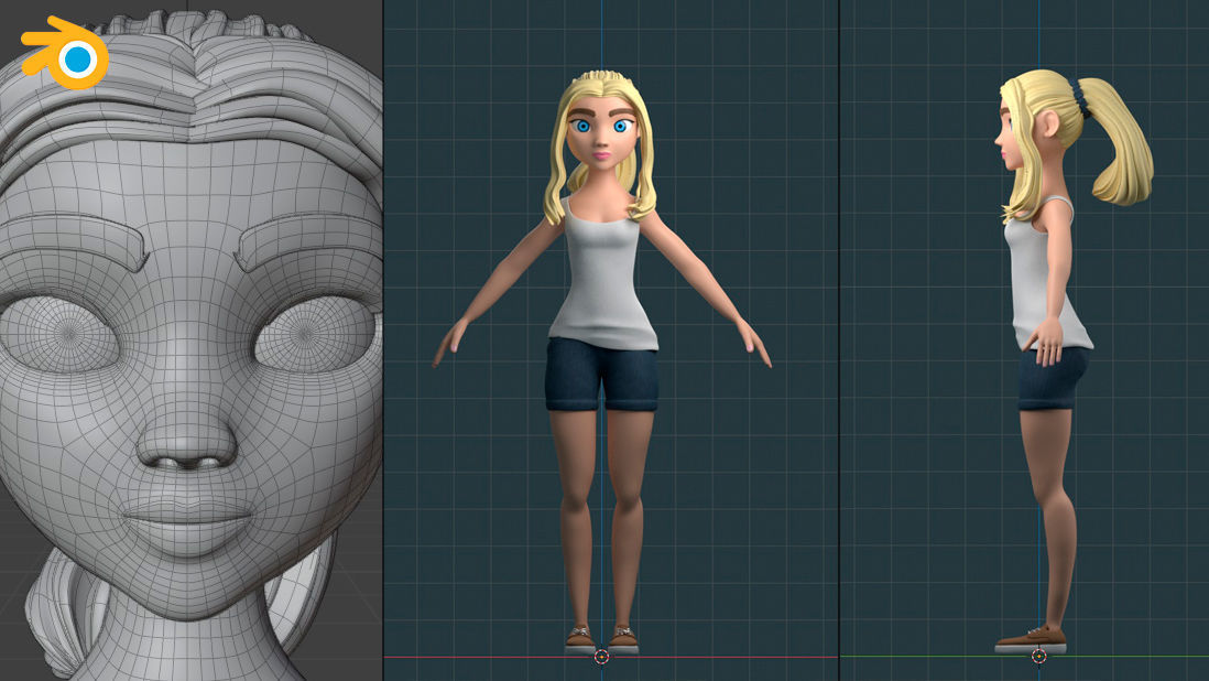 3D model Polina - 3D Stylized Character VR / AR / low-poly | CGTrader