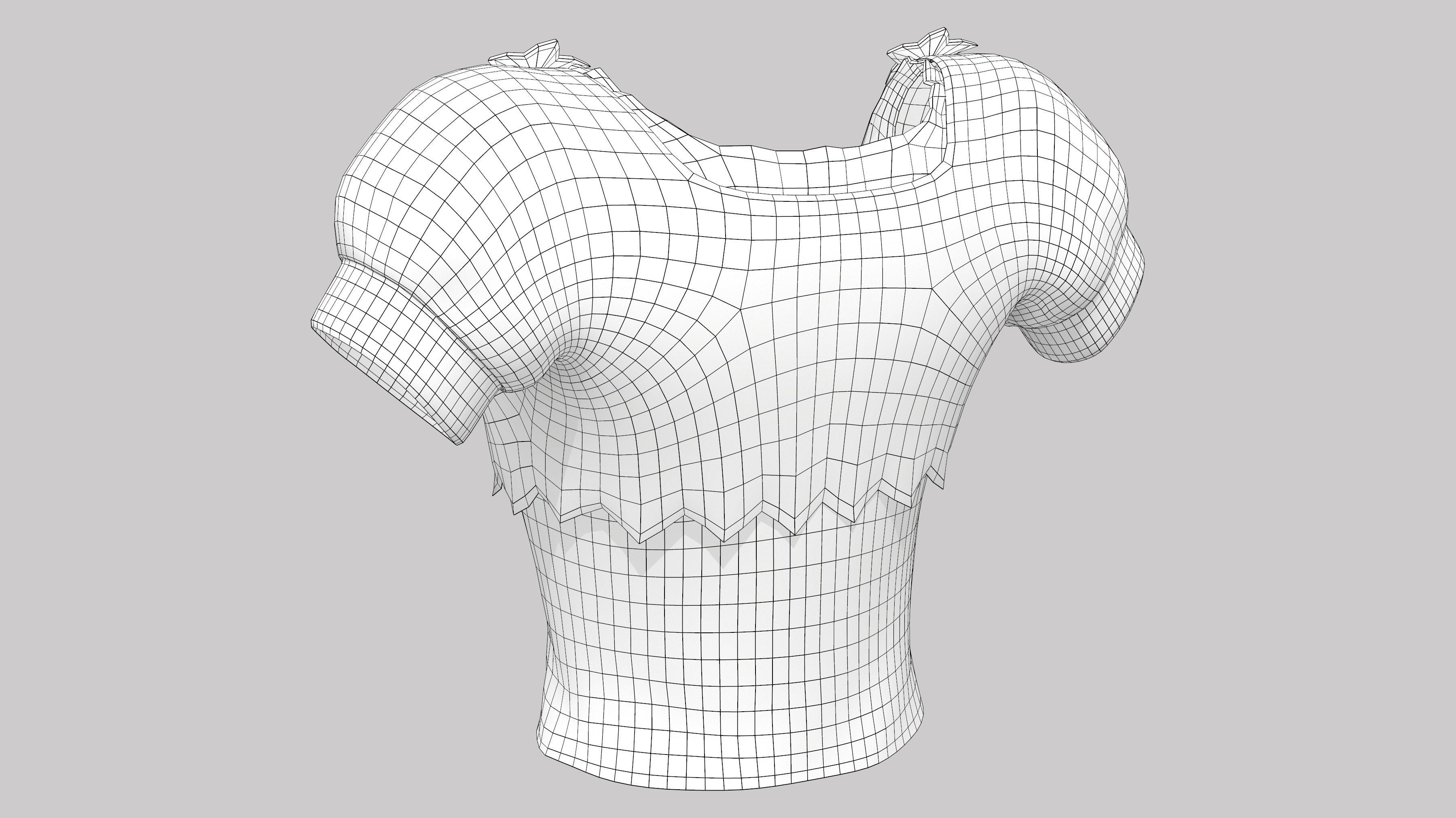 3D model Puff Shoulders Star Bolero Blouse Fantasy Top VR / AR / low ...