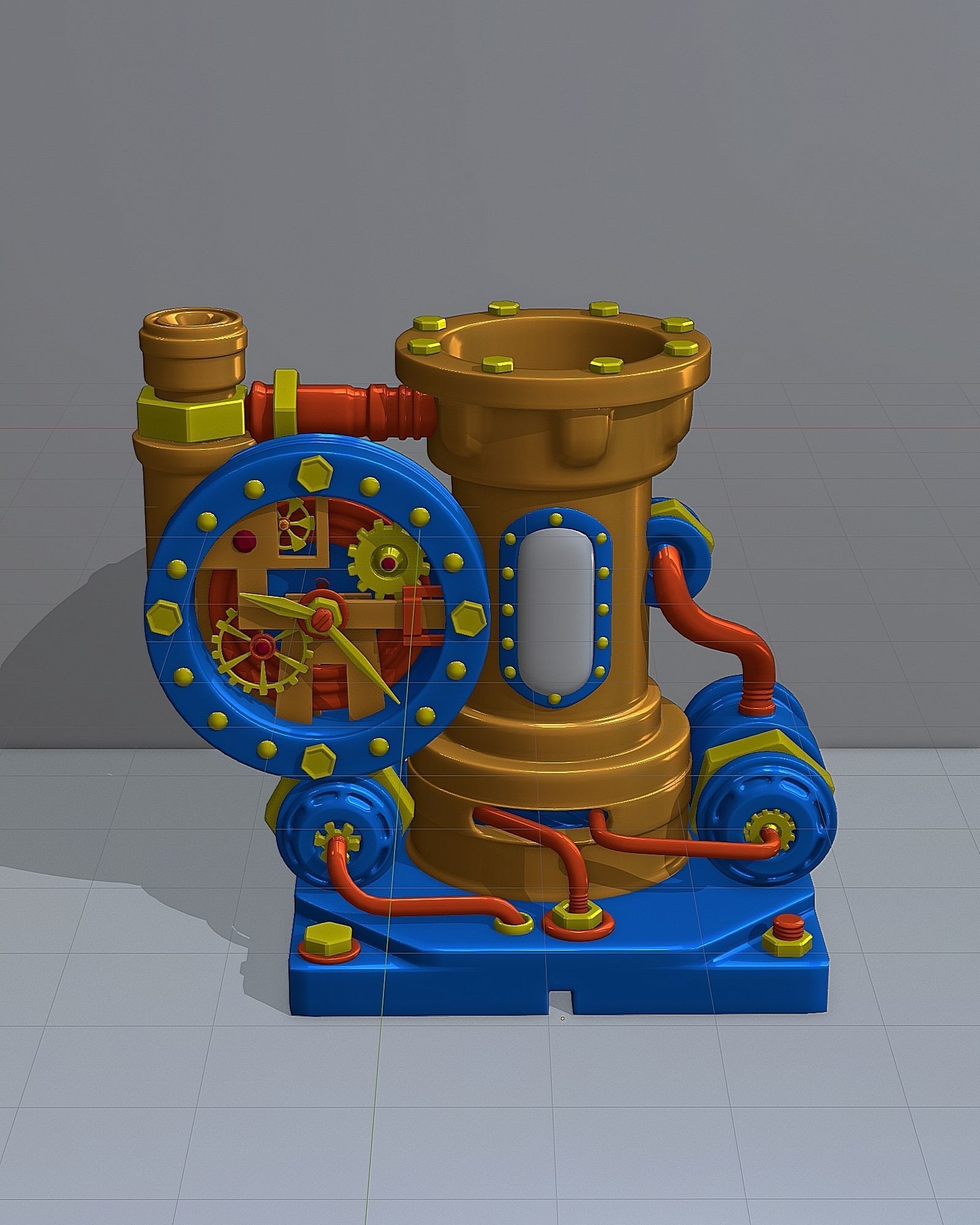 Steampunk desktop pencil holder 3D model | CGTrader