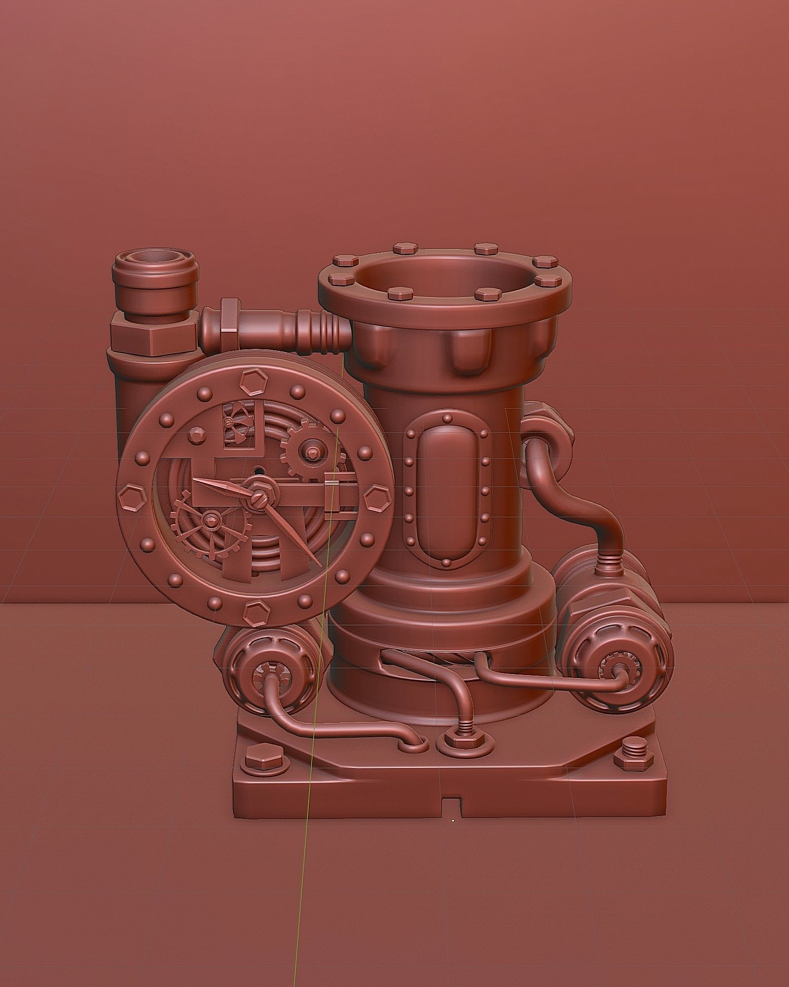Steampunk desktop pencil holder 3D model | CGTrader