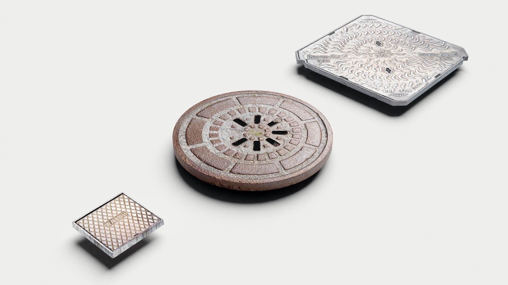 3D model Inspection Chambers and Metal Maintenance Covers - Low-Poly VR ...