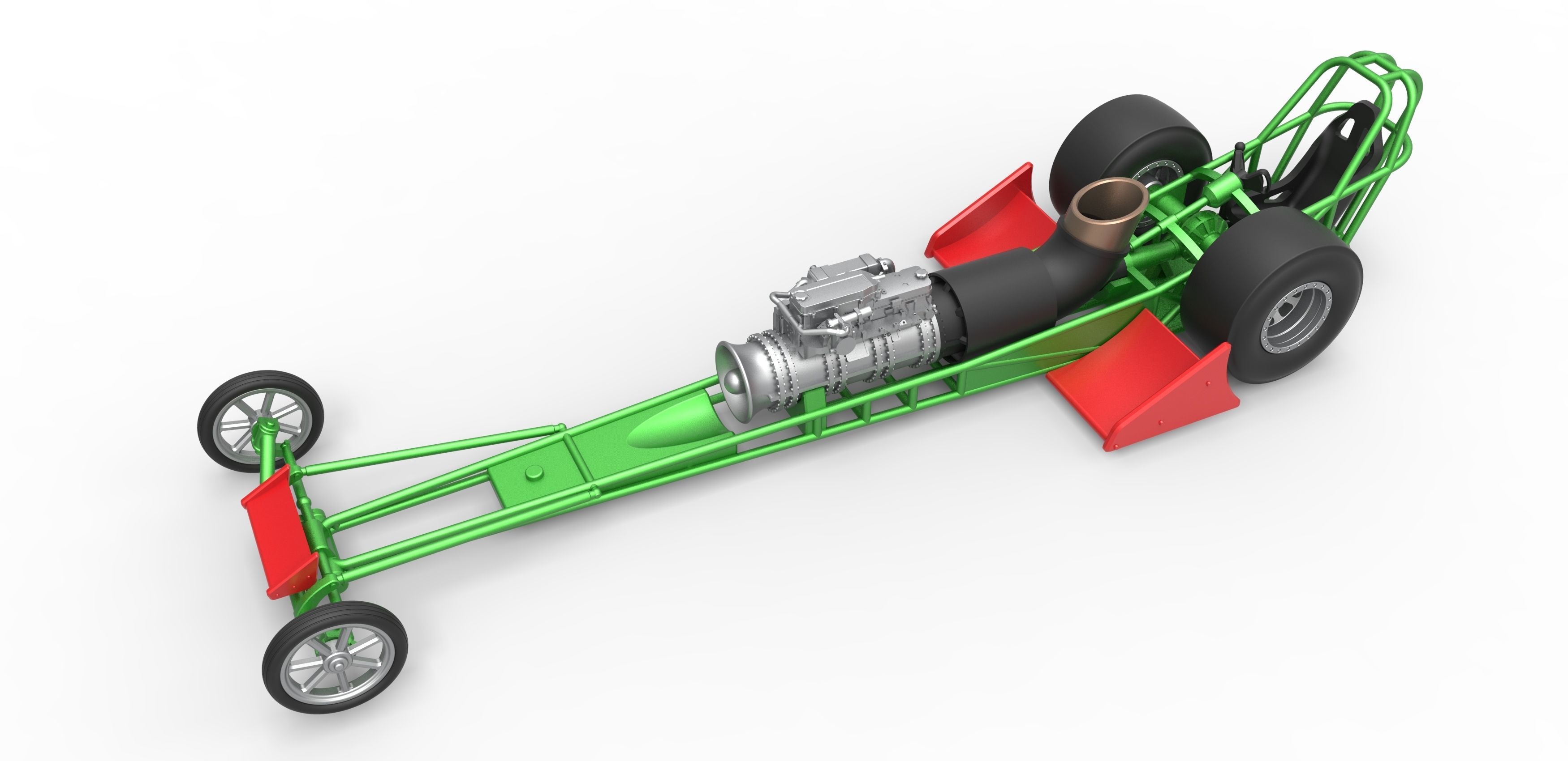 Front engine jet dragster Scale 1 to 25 3D model 3D printable | CGTrader