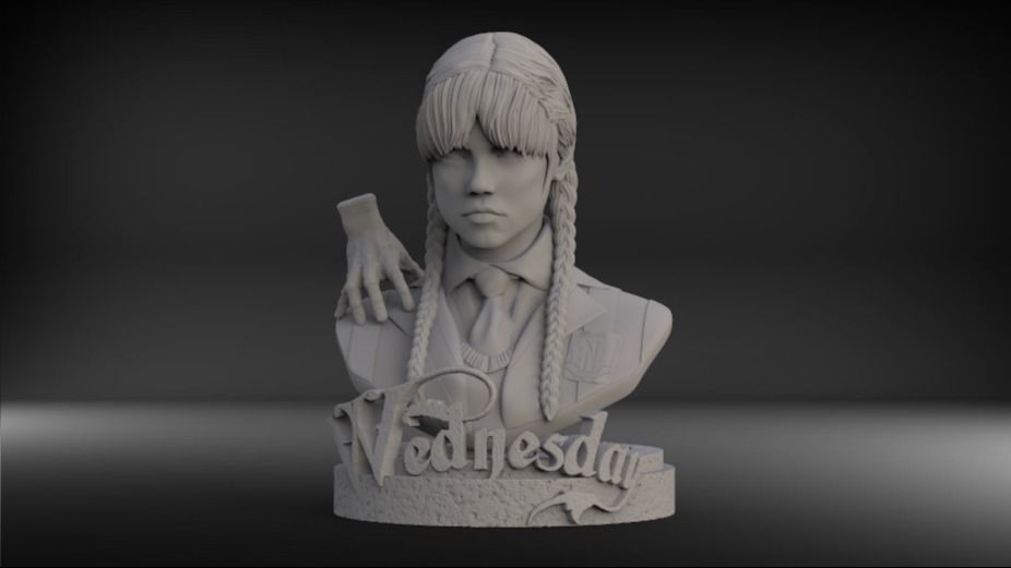 Wednesday addam Jenna Ortega Netflix 3D model 3D printable | CGTrader
