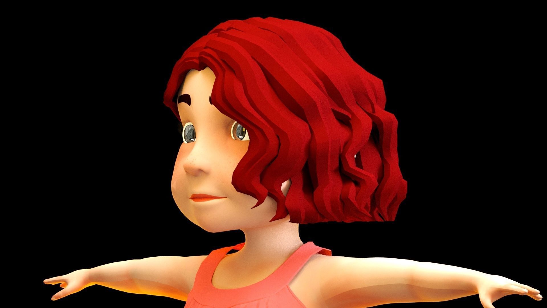 Cartoon aunt chartered woman old woman old man elder sister 3D model ...