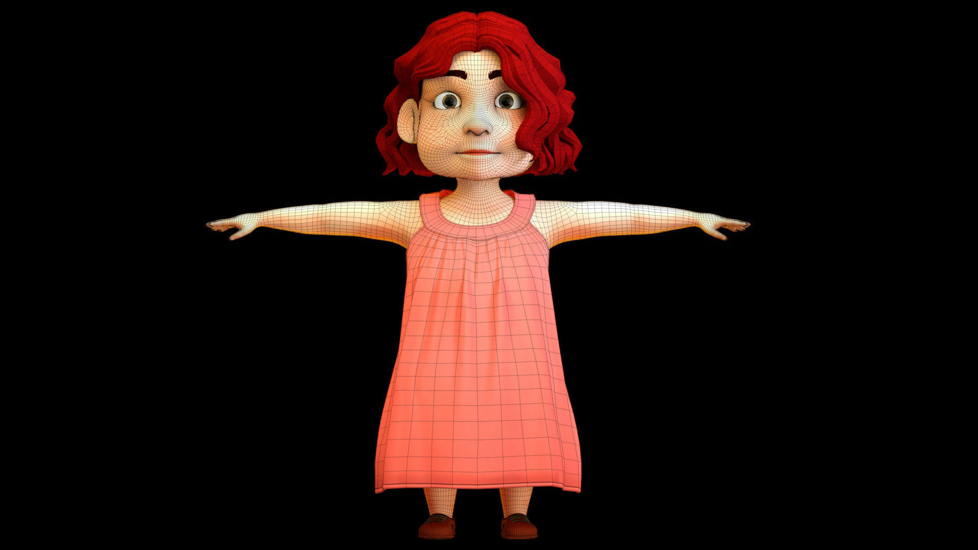 Cartoon aunt chartered woman old woman old man elder sister 3D model ...