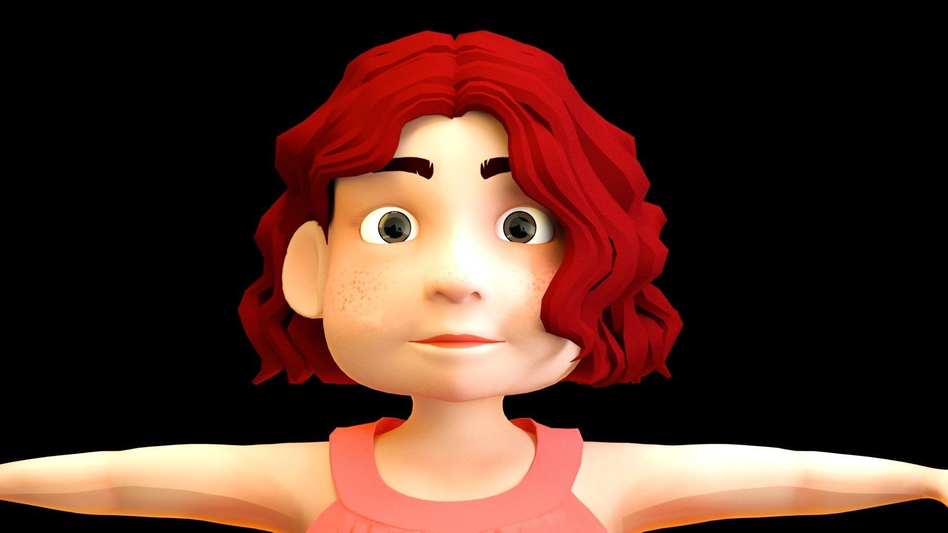 Cartoon aunt chartered woman old woman old man elder sister 3D model ...
