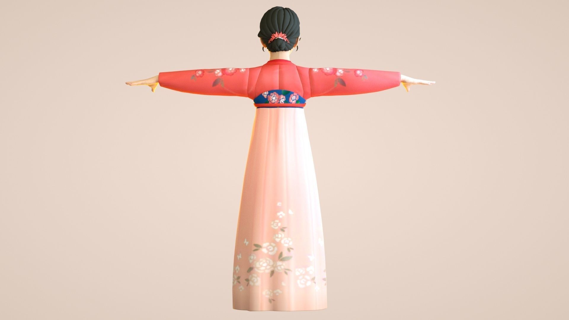 Cartoon Hanfu girl Hanfu chest-length skirt 3D model | CGTrader