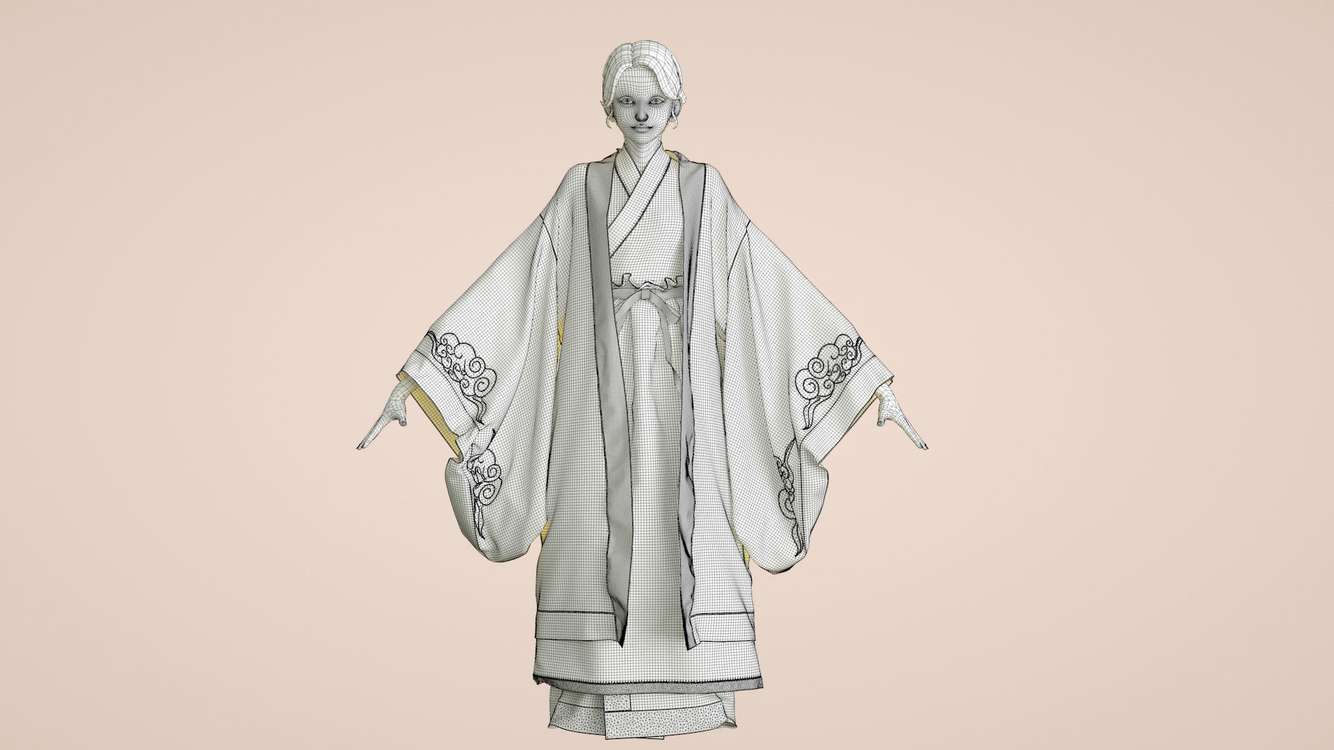 Cartoon Hanfu girl Hanfu chest-length skirt skirt skirt 3D model | CGTrader