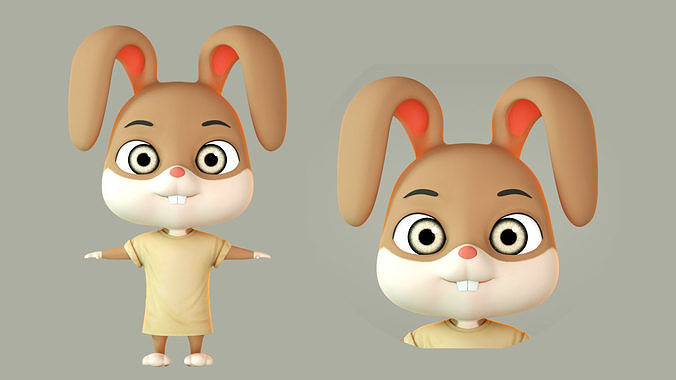 cartoon rabbit 3D model | CGTrader