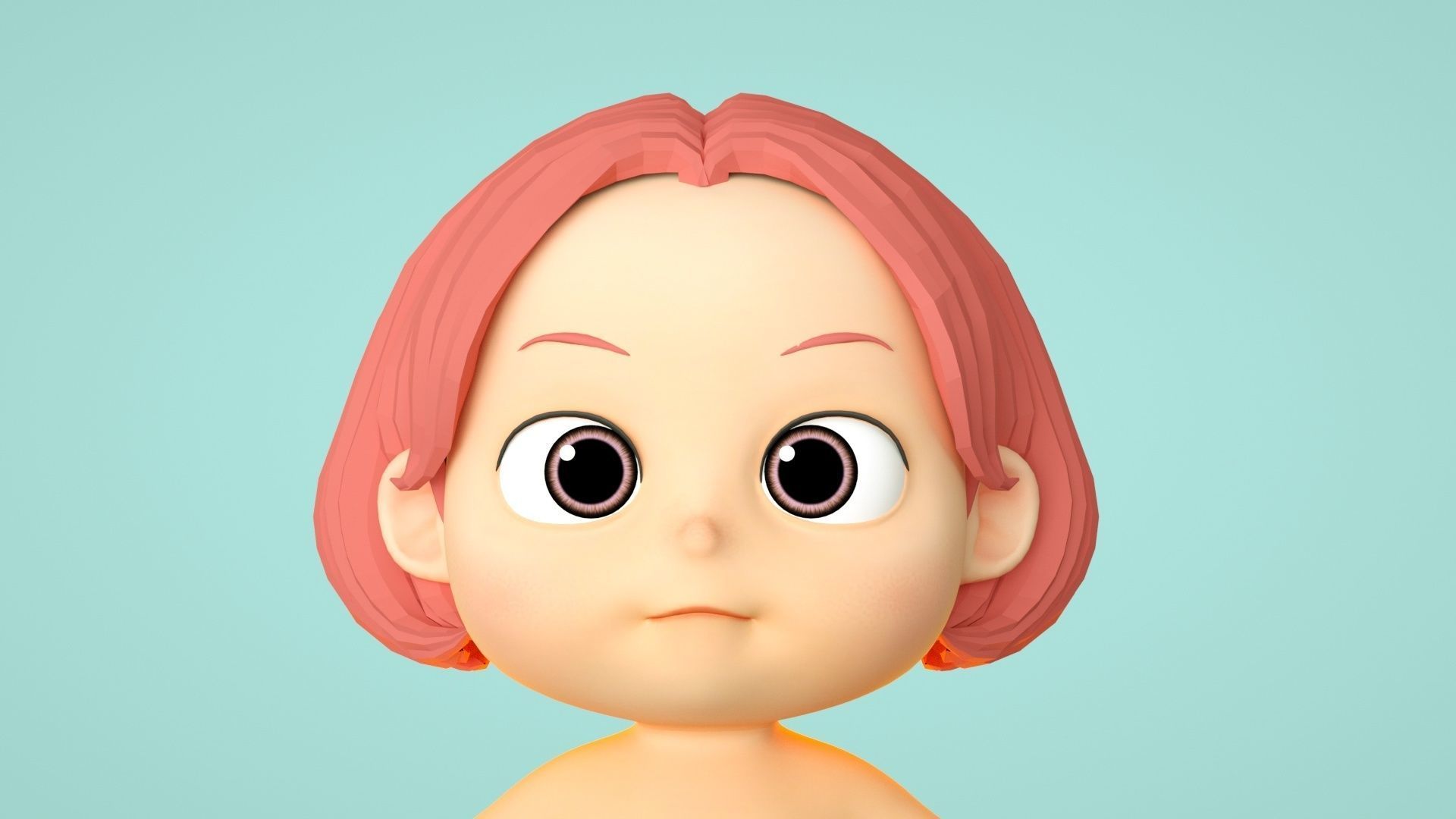 cartoon doll cartoon girl child baby little baby baby 3D model | CGTrader