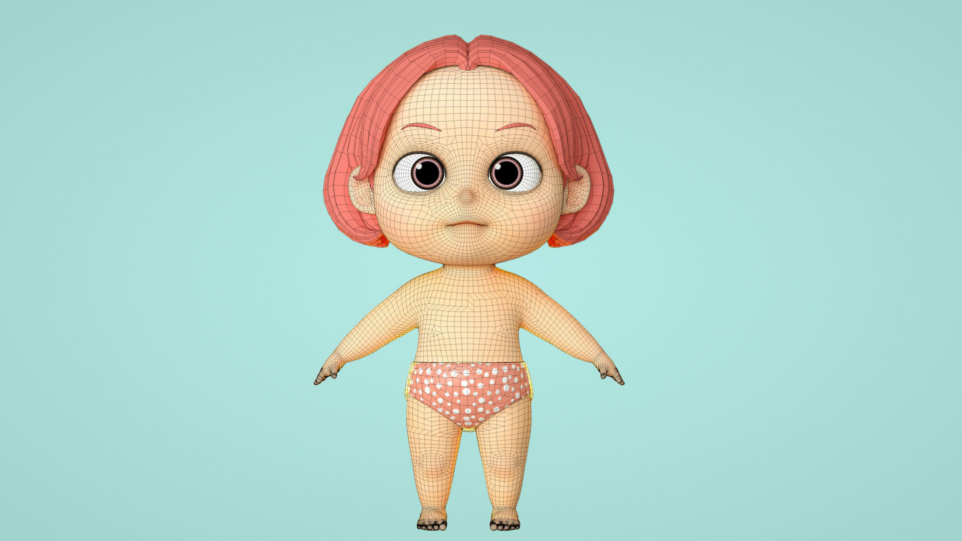 cartoon doll cartoon girl child baby little baby baby 3D model | CGTrader