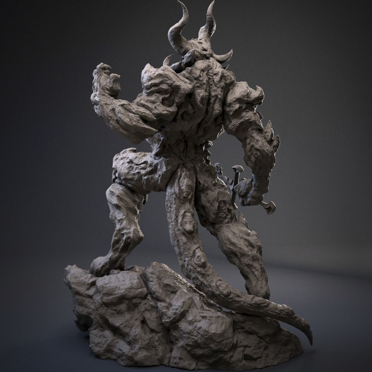 Surtur 3D Print statue of demon holding sword 3D model 3D printable ...