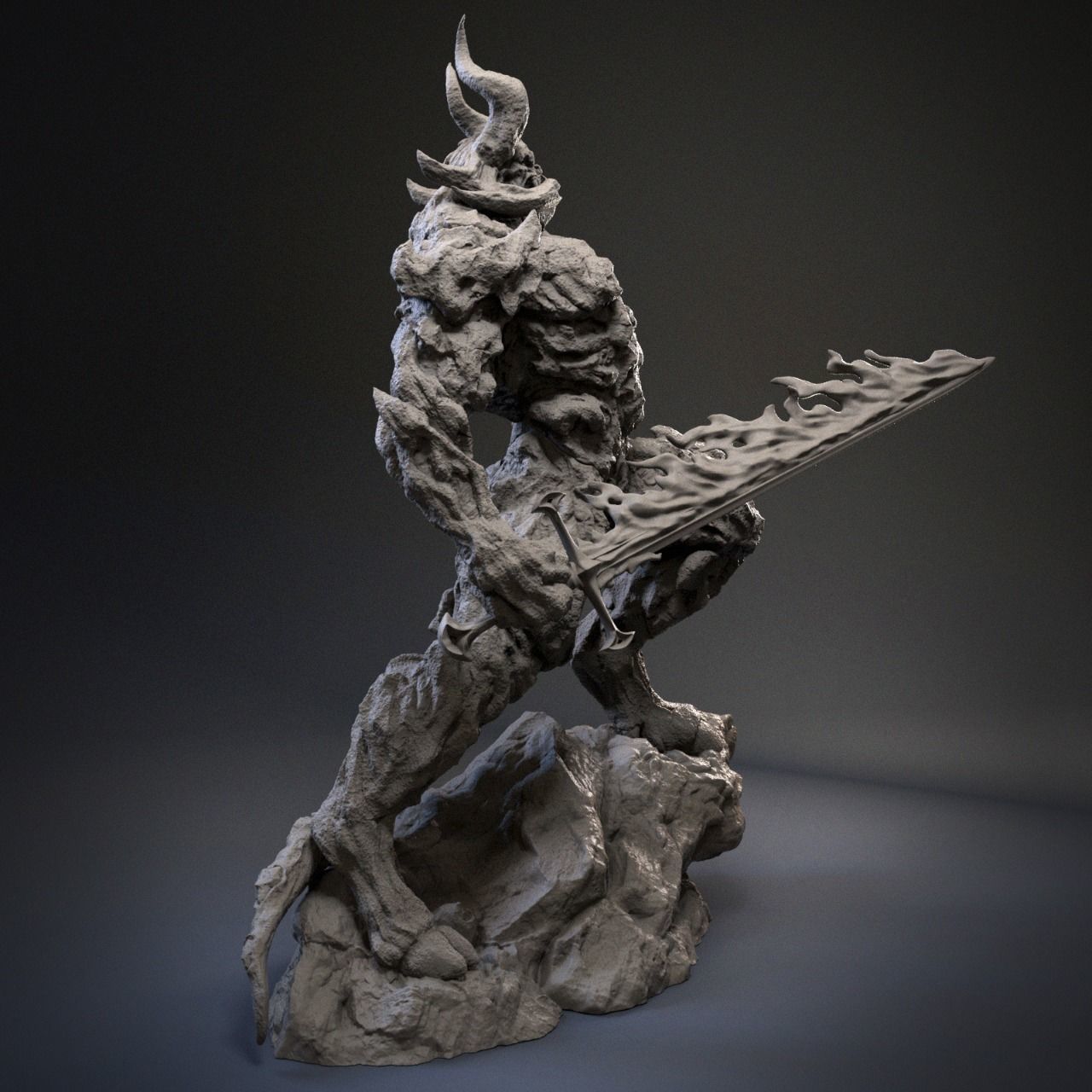 Surtur 3D Print statue of demon holding sword 3D model 3D printable ...