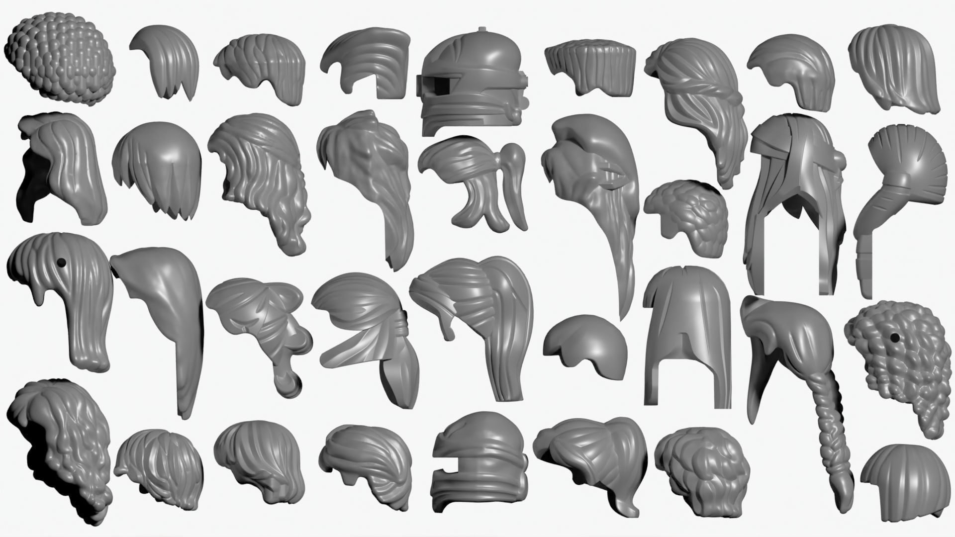 3D model Lego 3D Scan Hair Collections VR / AR / low-poly | CGTrader