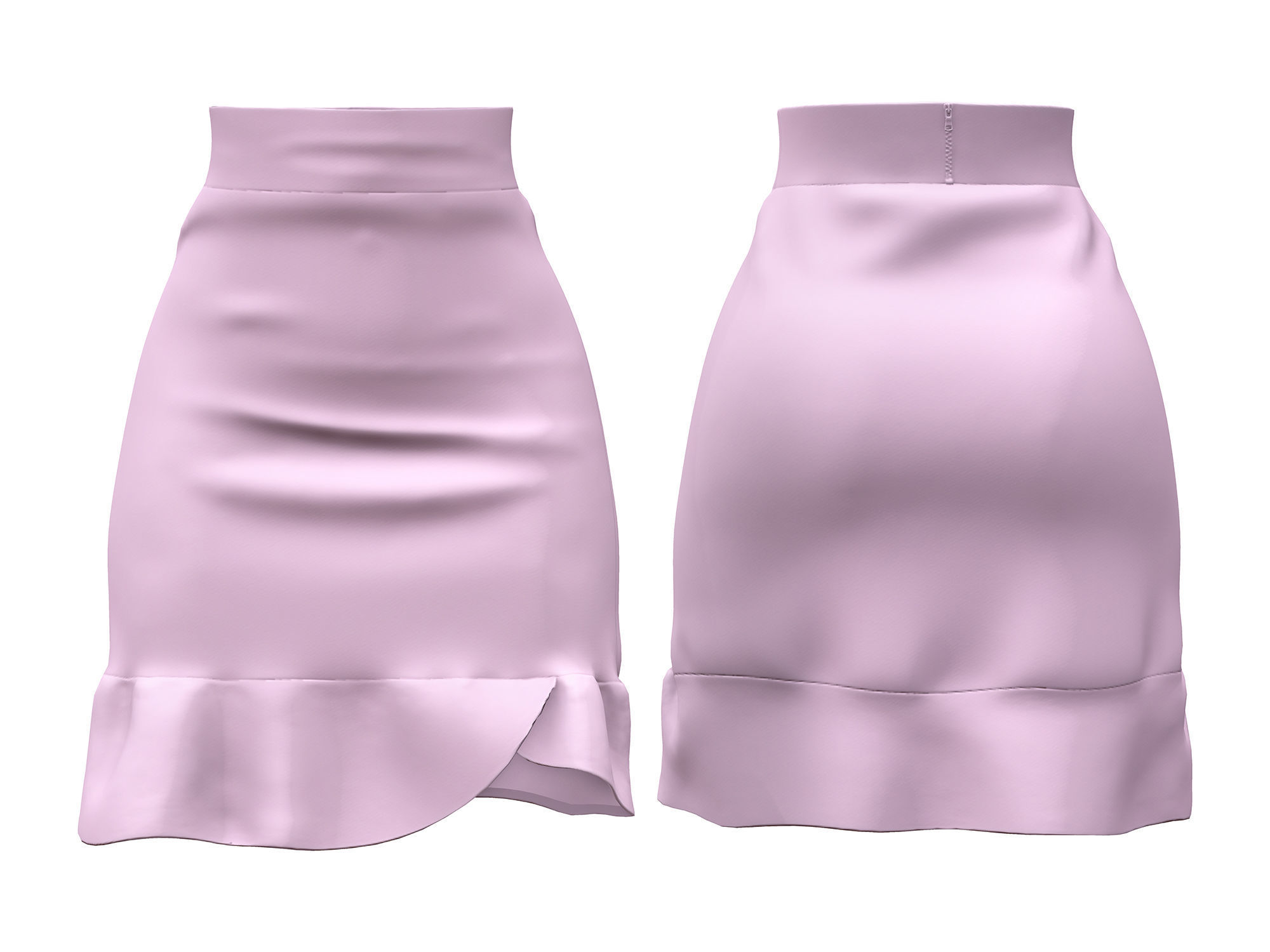 3d Model Korean Style Mini Skirt Tucked In Shirt Handbag Outfit Vr Ar