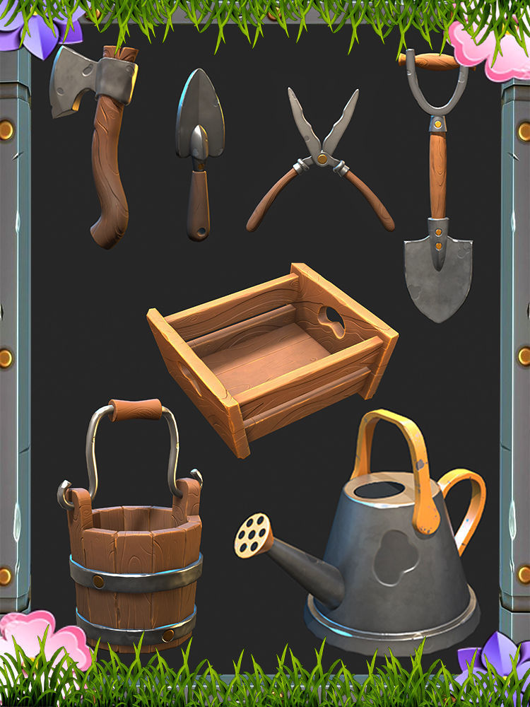 3D model Stylized Garden Pack VR / AR / low-poly | CGTrader