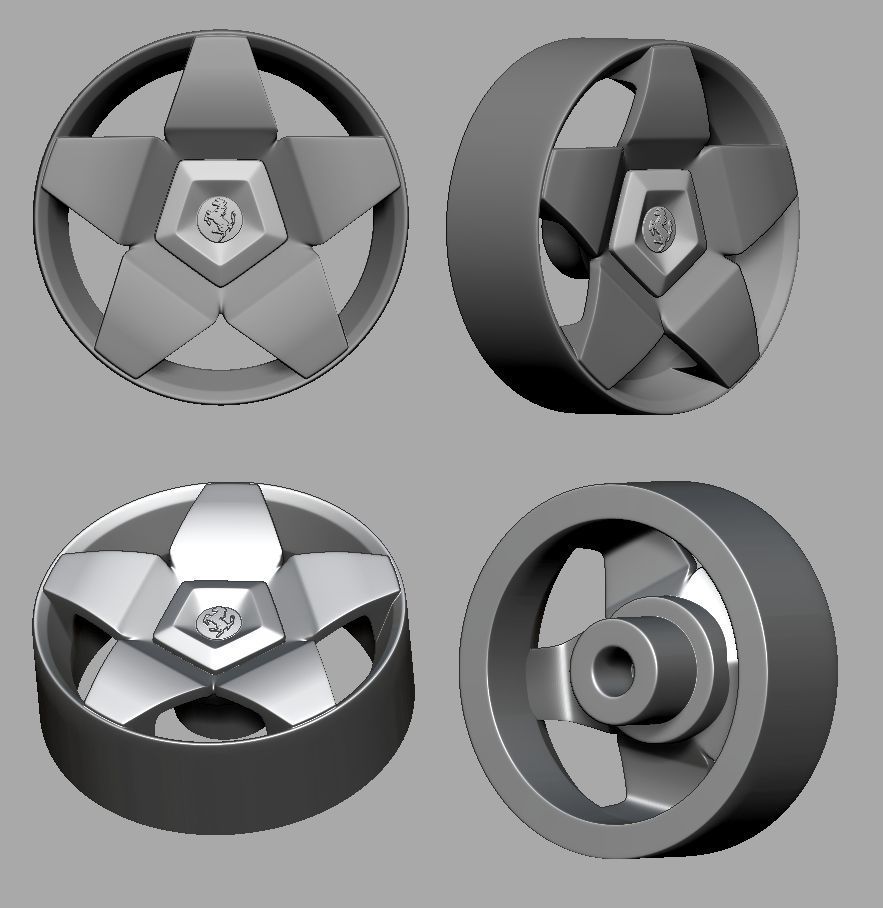 WHEEL FOR MINIATURE CAR FERRARI 3D model 3D printable | CGTrader