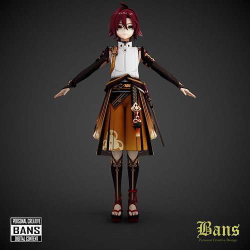 3D model EXCLUSIVE EDITION RIGGED CHARACTER SHIKANOIN HEIZOU VR / AR ...