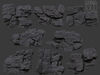 3D model Low Poly Black Cliff Face 221208 - Ultra HD 16K Texture VR ...