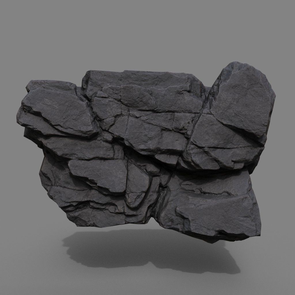 3D model Low Poly Black Cliff Face 221208 - Ultra HD 16K Texture VR ...