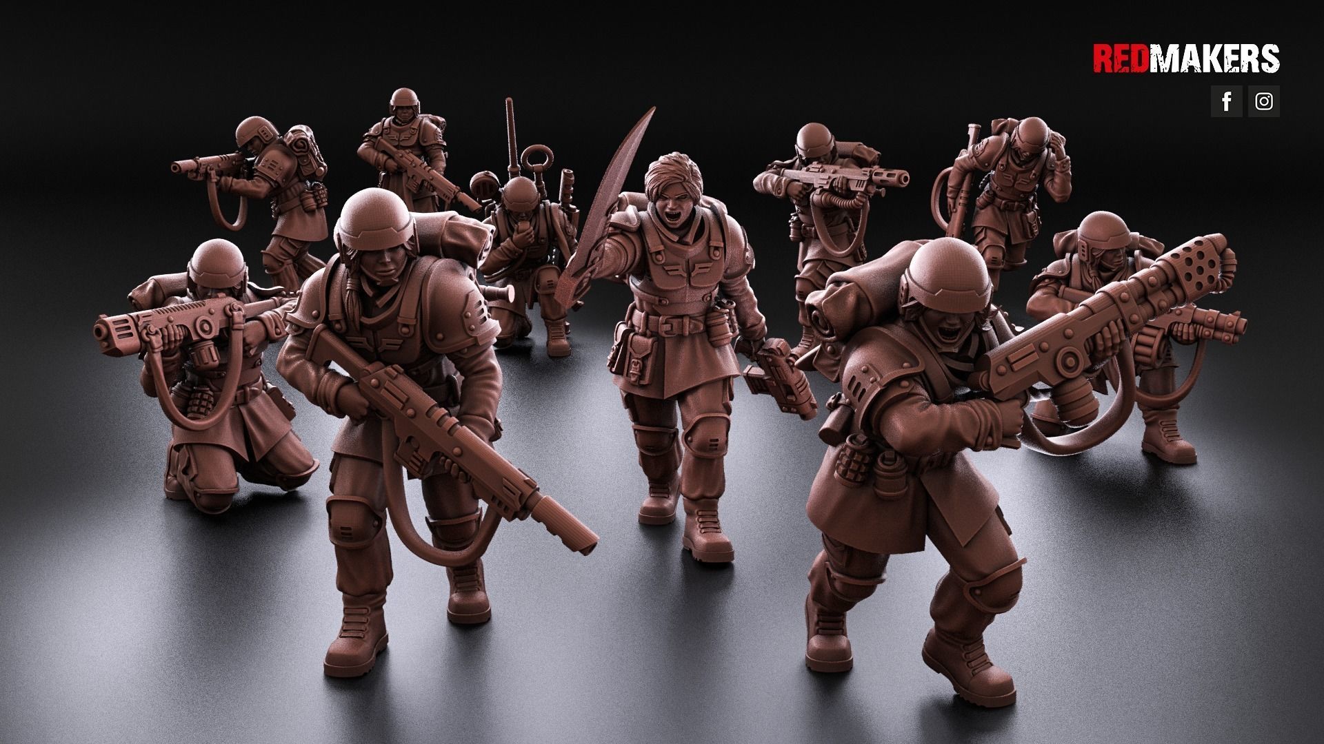 Shock Troops - Female Squad of the Imperial Force 3D model 3D printable ...