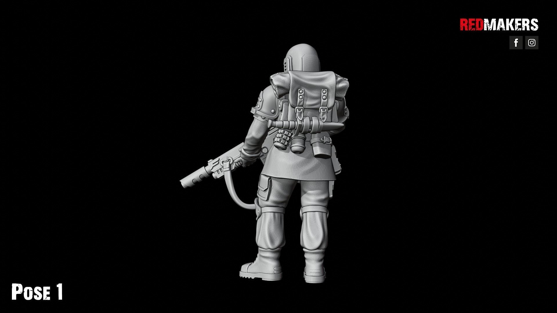 Shock Troops - Female Squad of the Imperial Force 3D model 3D printable | CGTrader