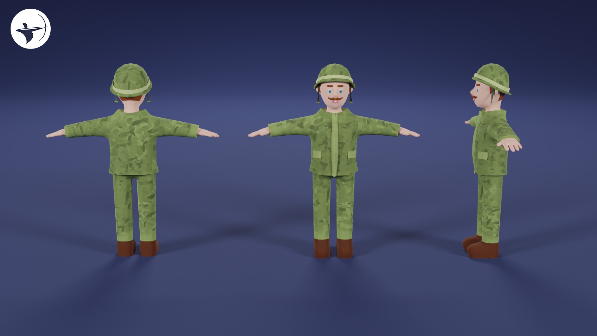 3D model Toon Military Characters VR / AR / low-poly rigged | CGTrader