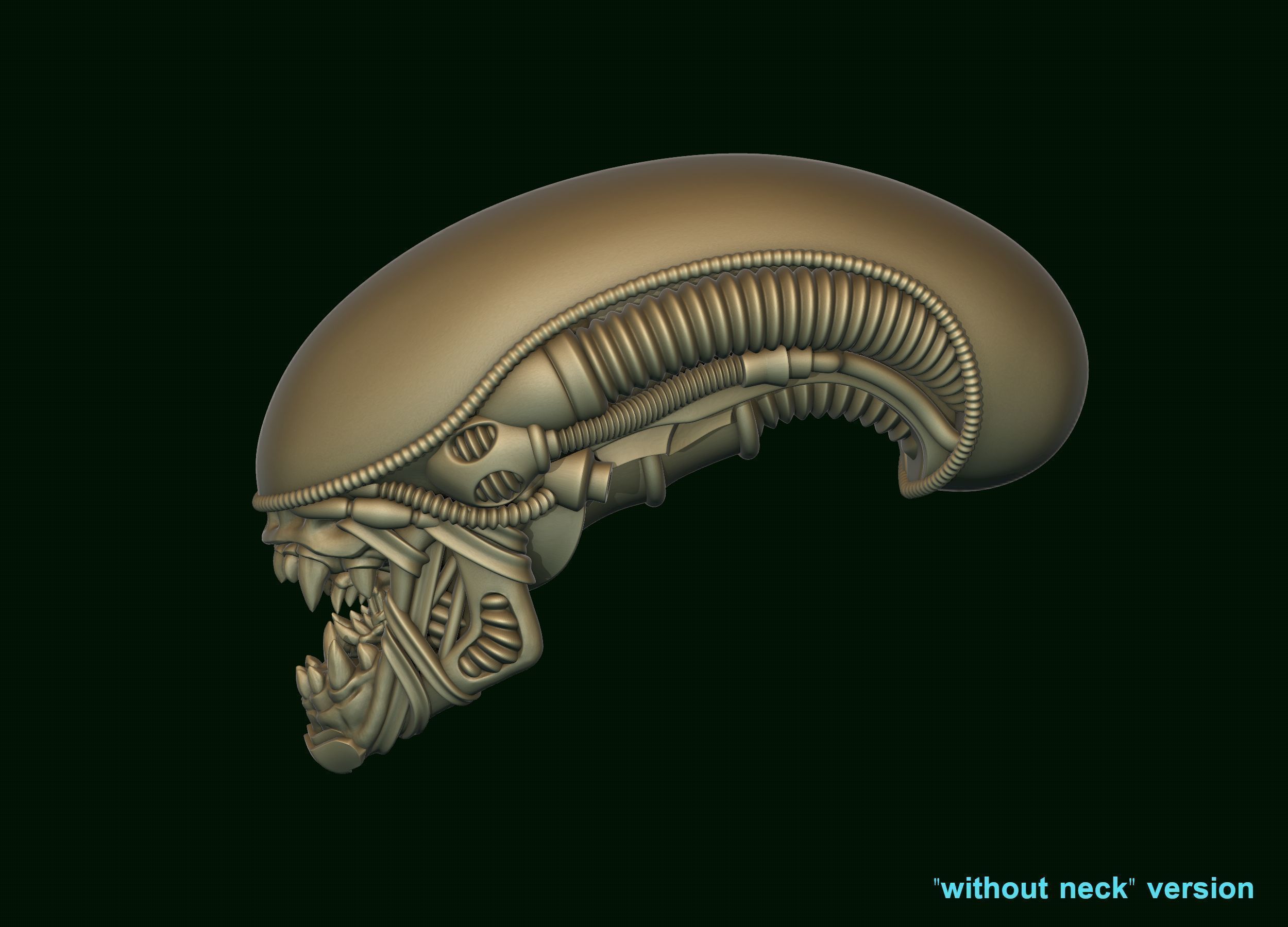Xenomorph Alien Biomechanical Head 3D model 3D printable | CGTrader
