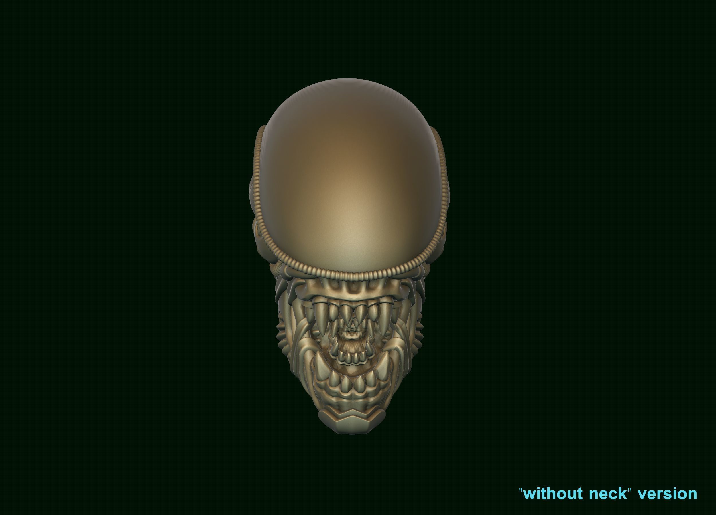 Xenomorph Alien Biomechanical Head 3D model 3D printable | CGTrader