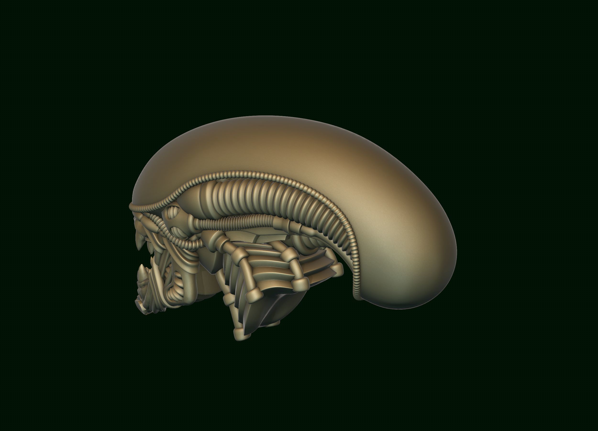 Xenomorph Alien Biomechanical Head 3D model 3D printable | CGTrader