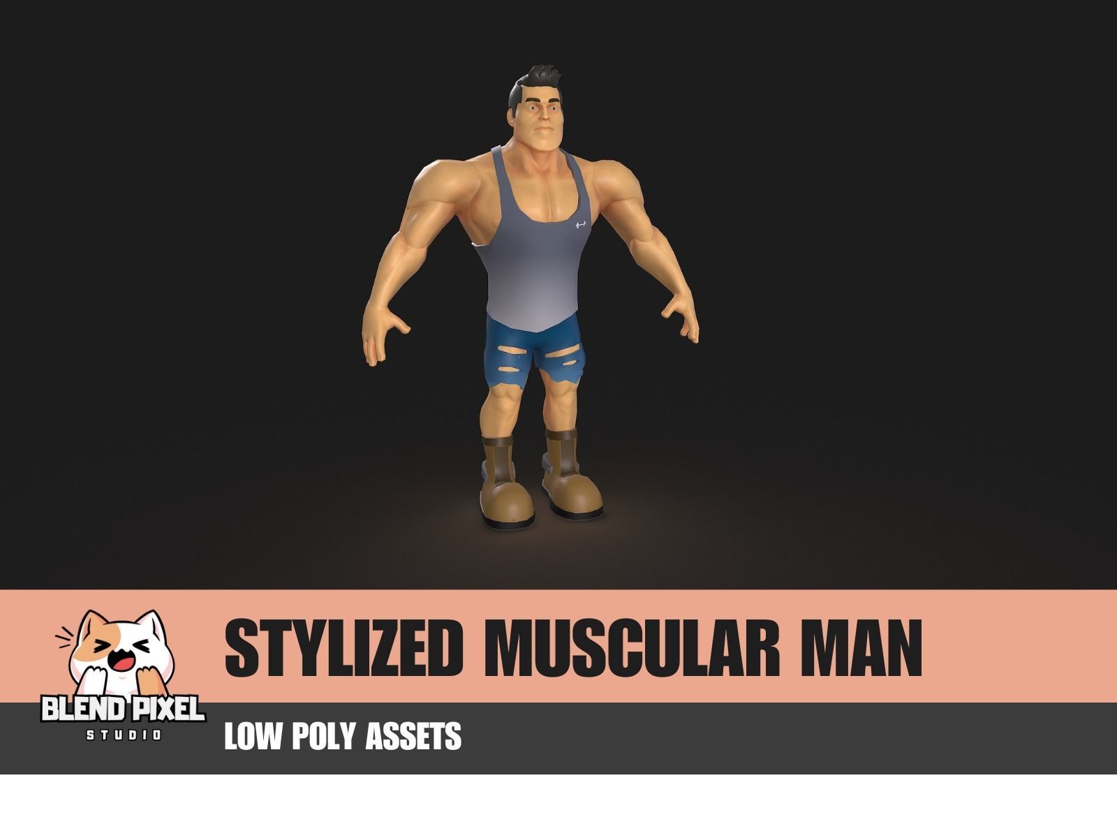 3D model Stylized Muscular Man VR / AR / low-poly | CGTrader