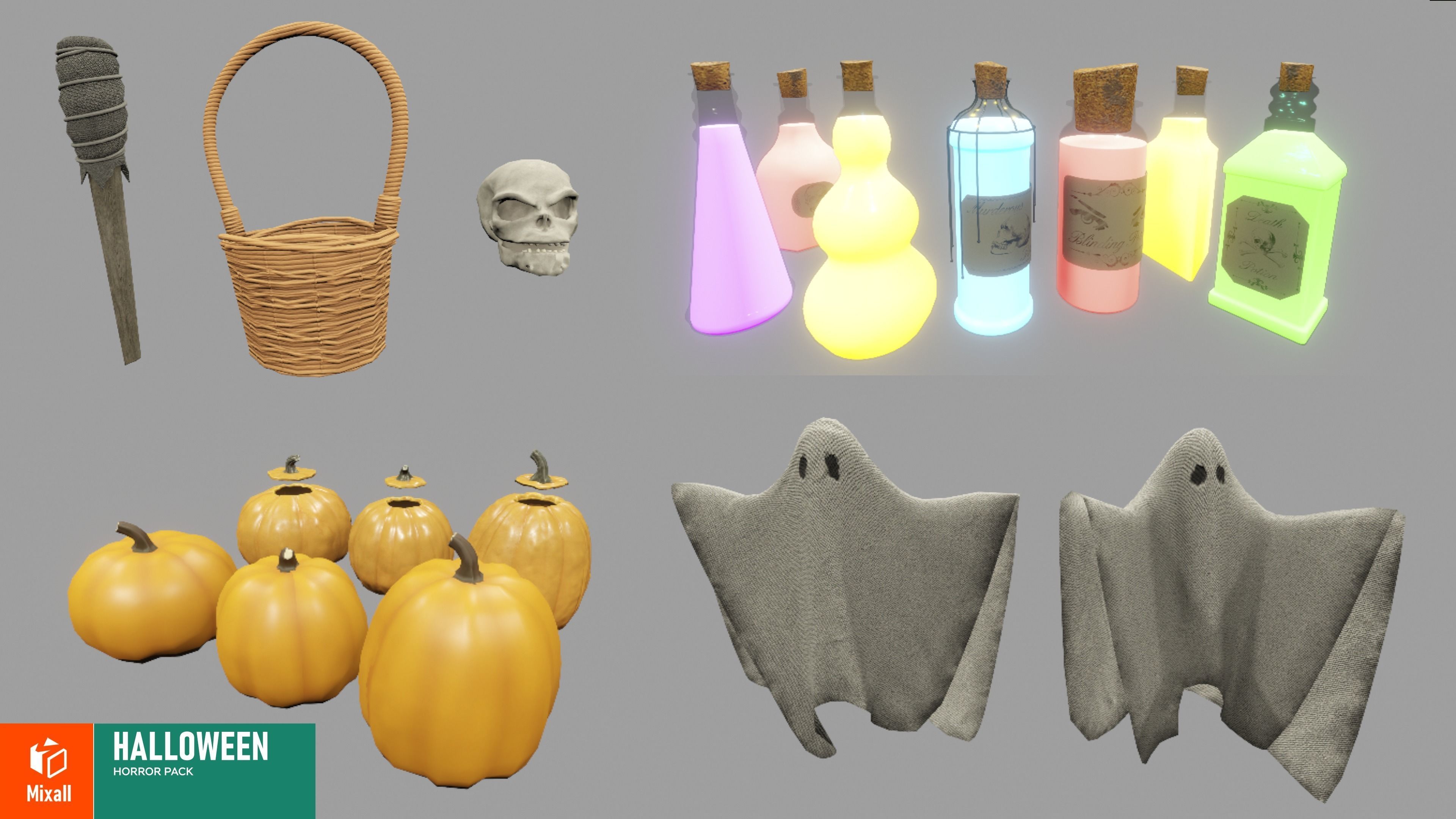 Halloween - horror pack 3D model animated | CGTrader